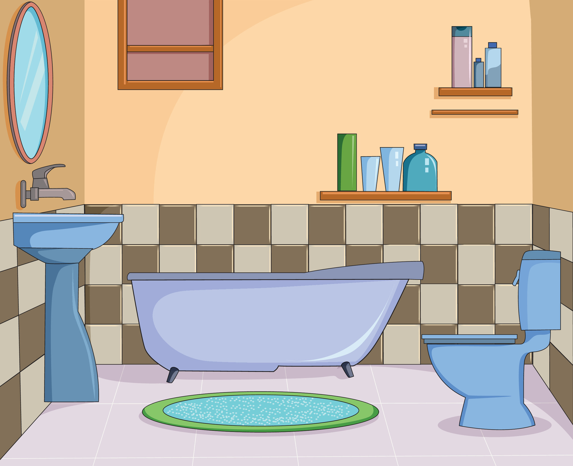 Modern bathroom interior vector illustration 35993920 Vector Art at Vecteezy