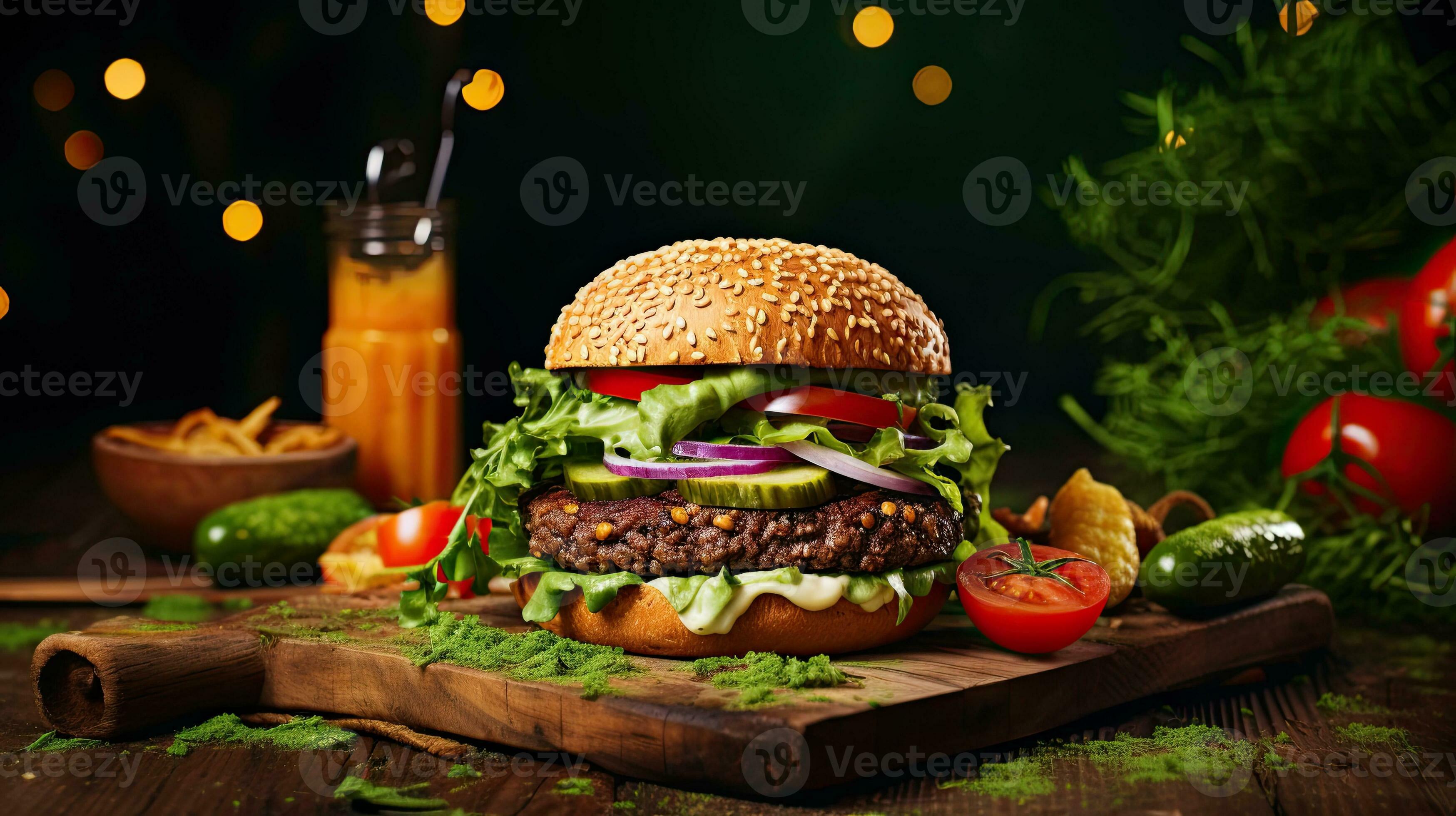 AI generated Delicious dan juicy beef burger AI Generative 35996071 ...