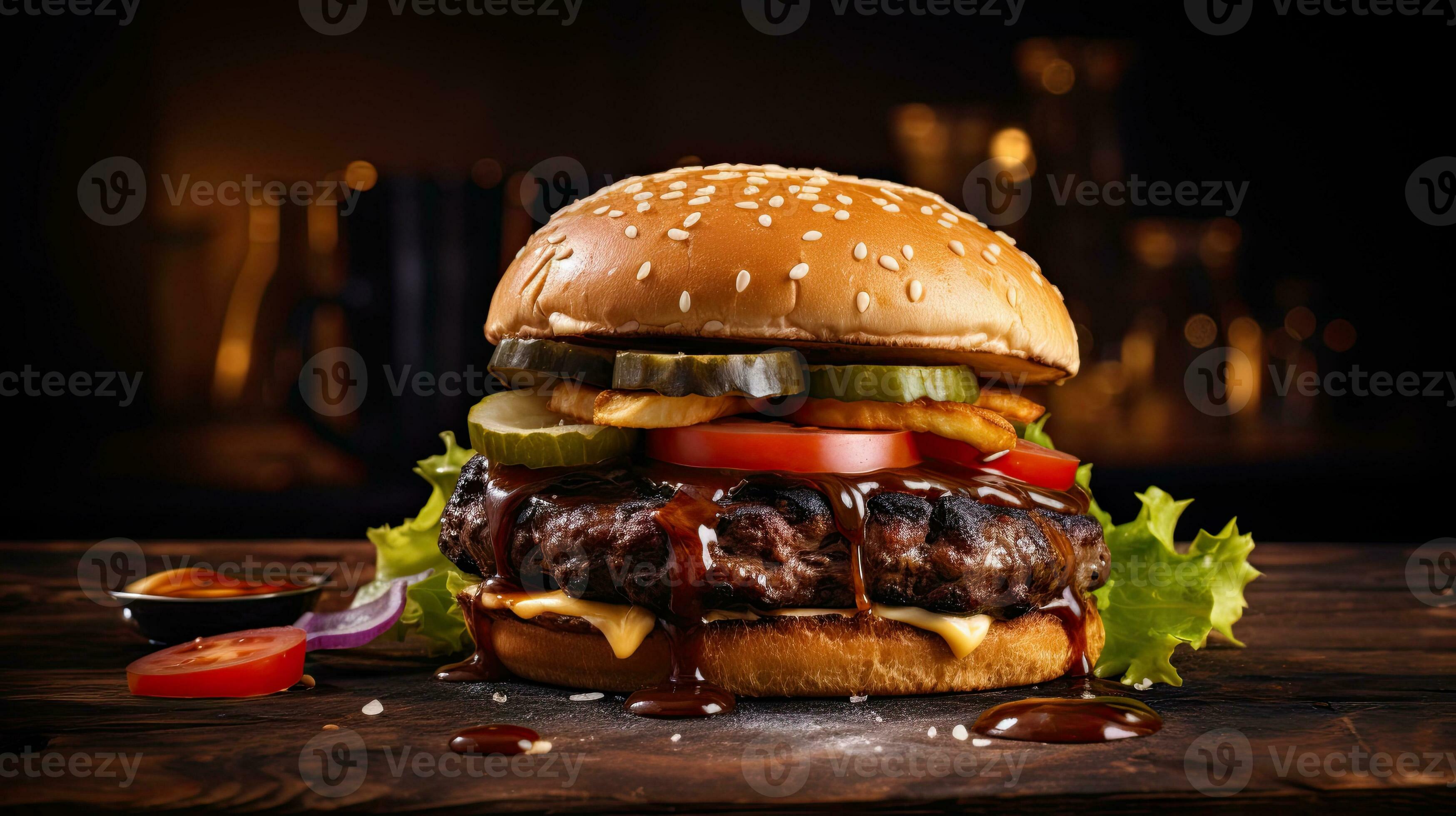 AI generated Delicious dan juicy beef burger AI Generative 35996106 ...