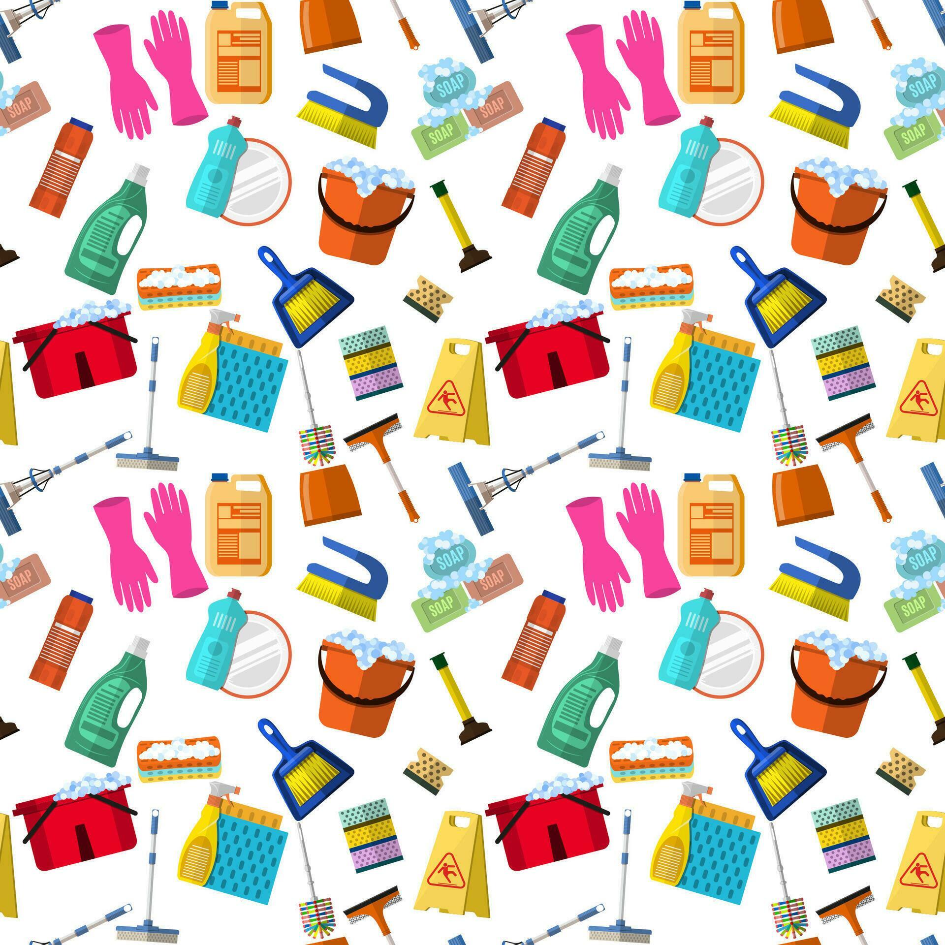 Cleaning seamless pattern 35997178 Vector Art at Vecteezy