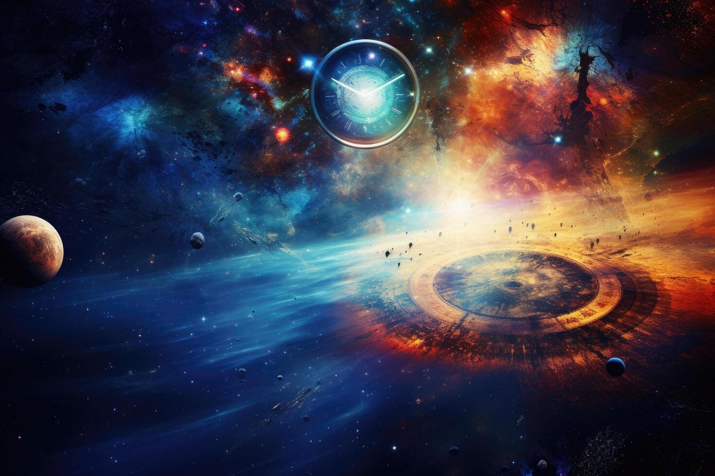 AI generated Planets and galaxy, science fiction wallpaper. Beauty of ...