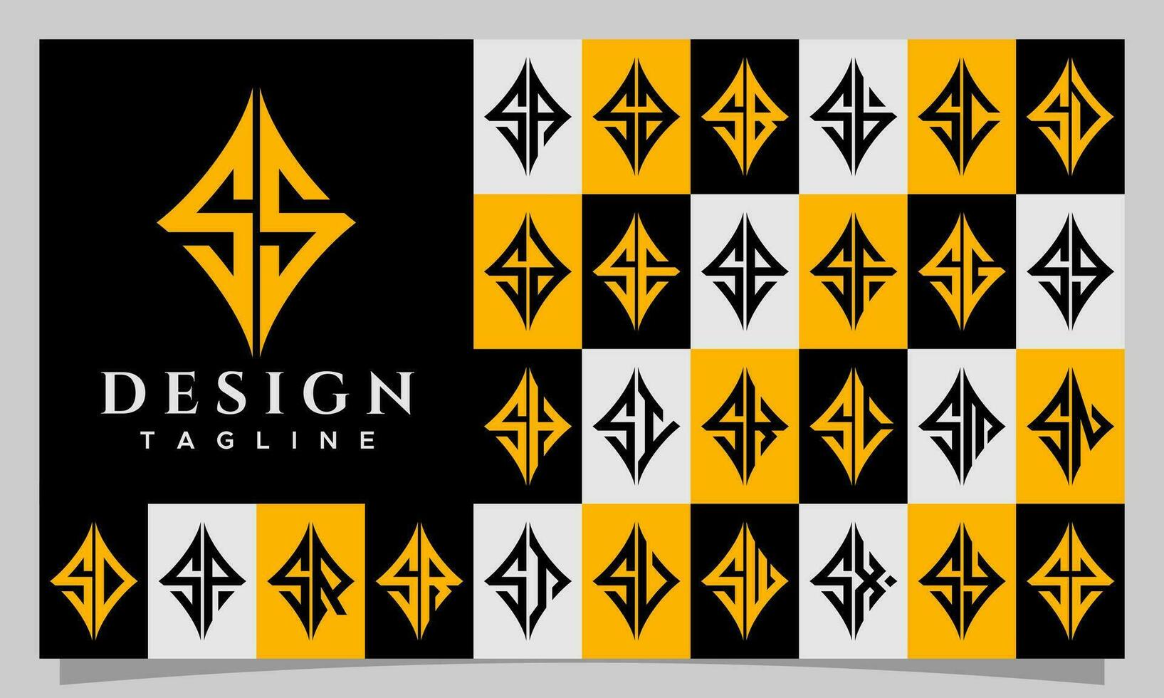 Set Of Sharp Abstract Rhombus Letter S Ss Logo Design 36000649 Vector Art At Vecteezy