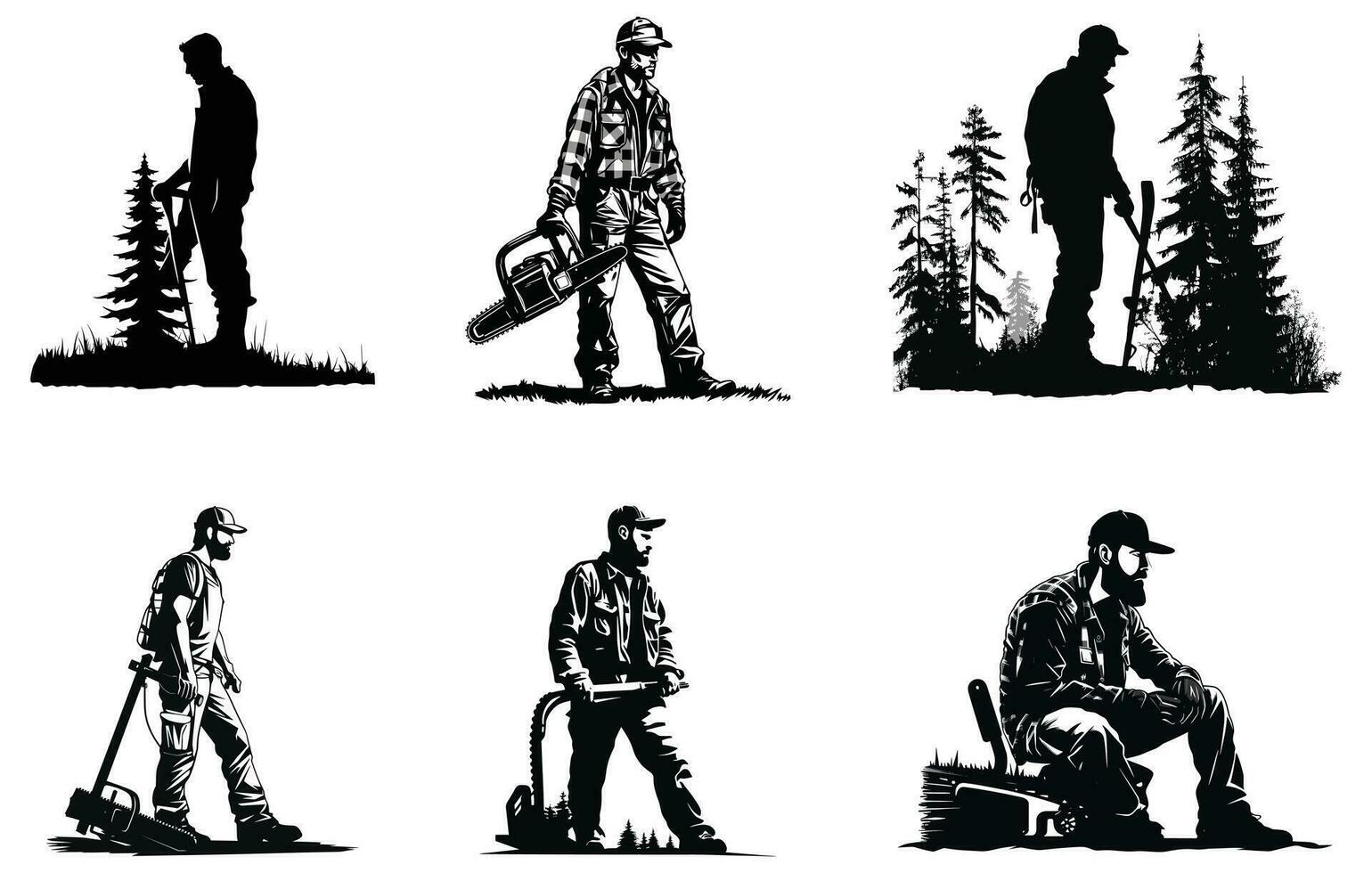 lumberjack silhouette,lumberjack vector silhouette 36001081 Vector Art ...