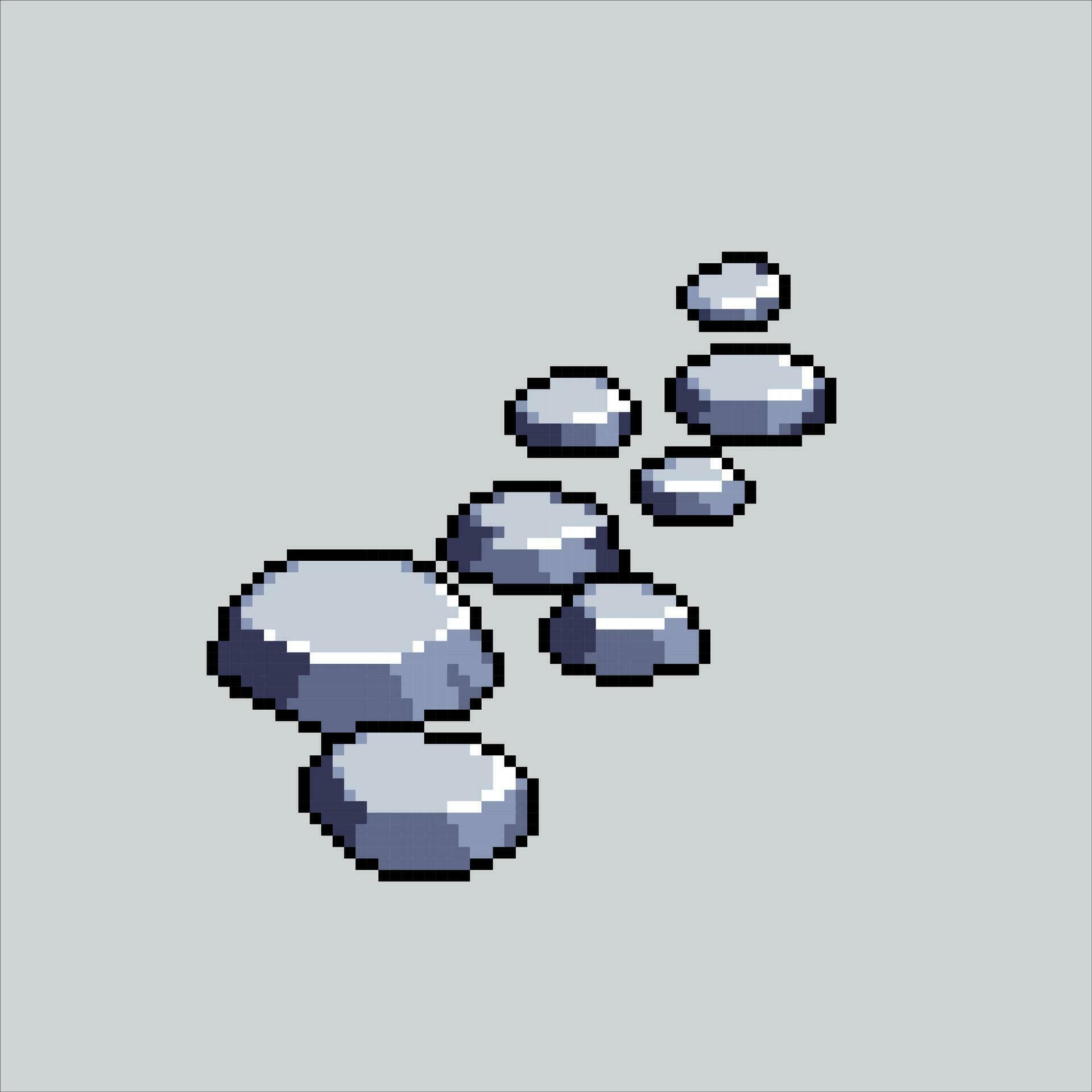 Pixel art illustration Stone Path. Pixelated Stone Path. Stone footpath pixelated for the pixel ...