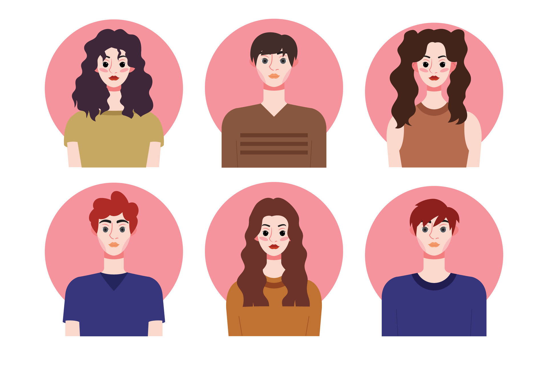 Set of social media profile templates with people avatars. Vector ... Set of social media profile templates with people avatars. Vector ...