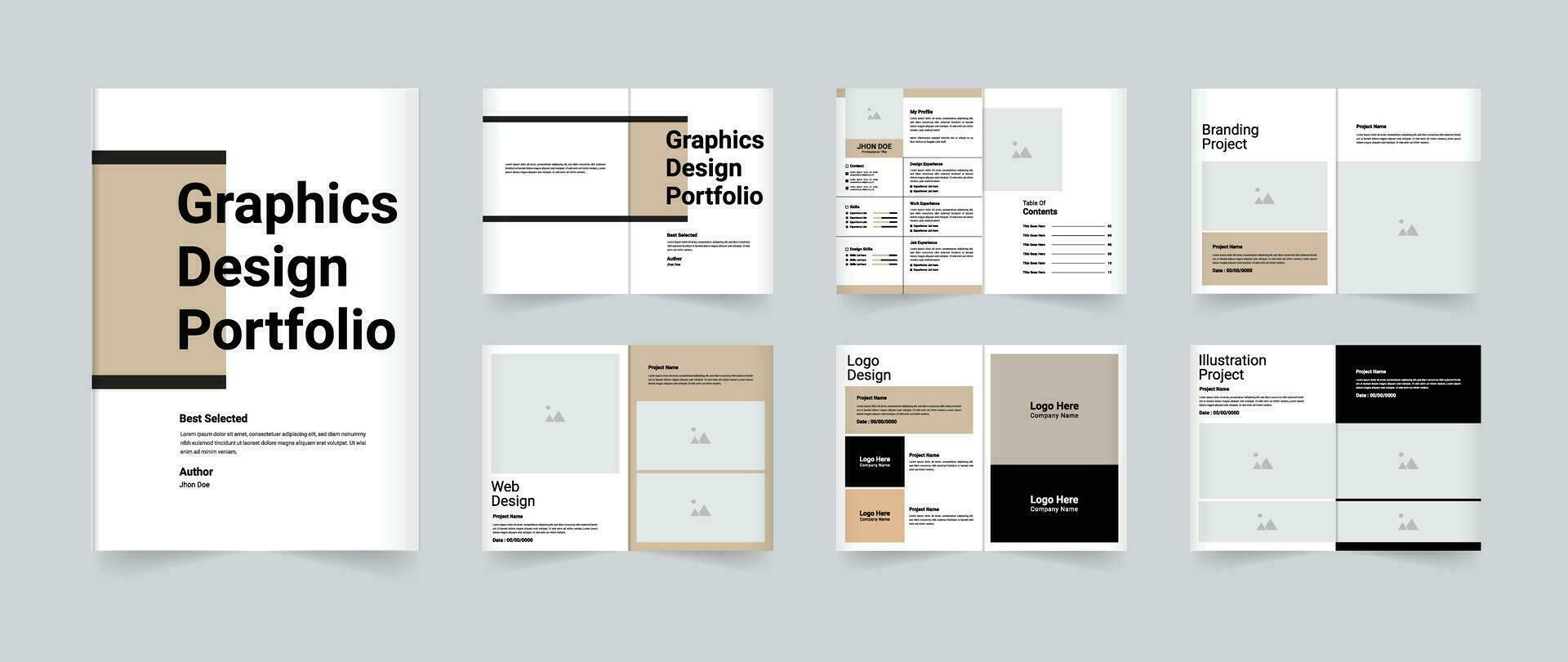 Portfolio layout template or graphics design portfolio template ...
