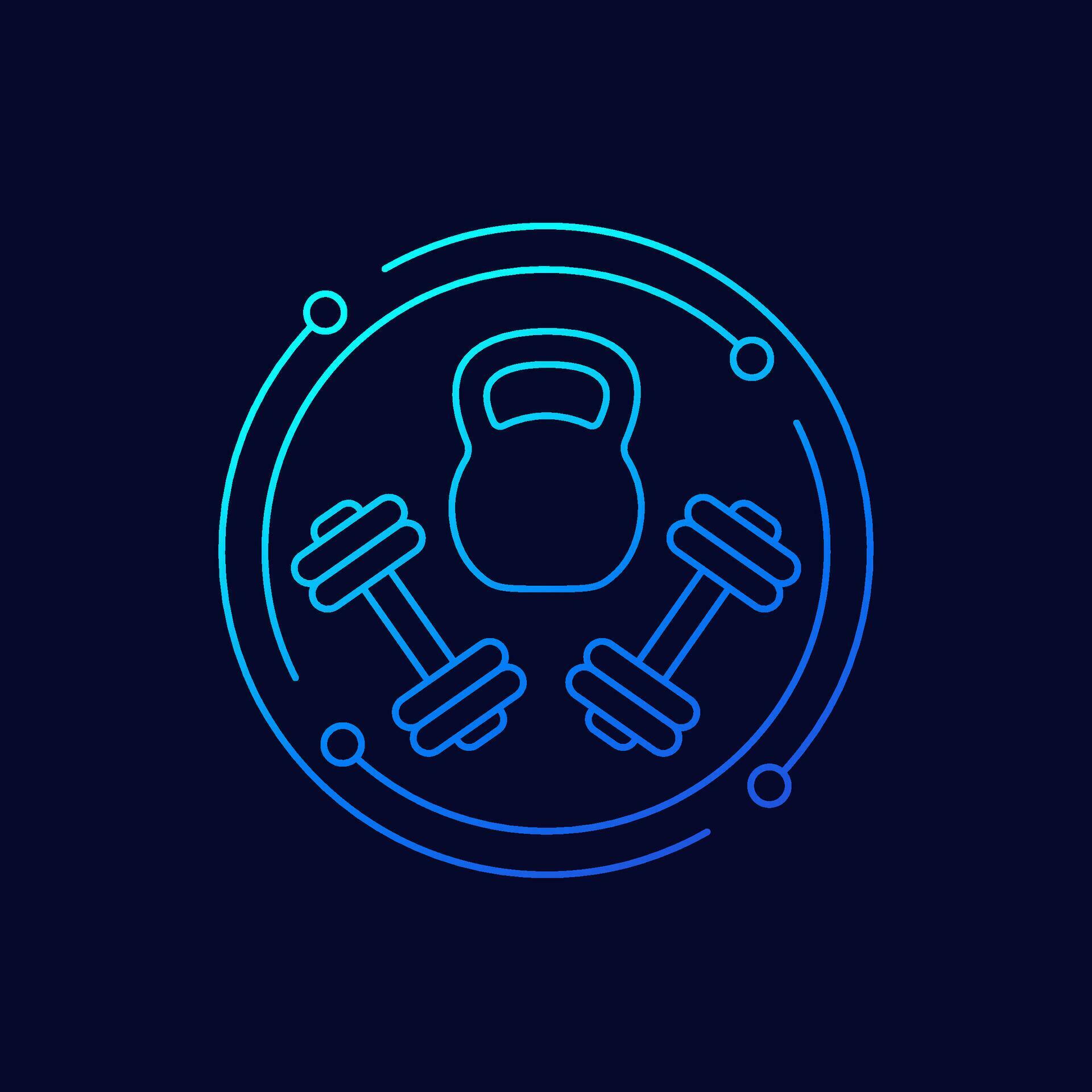 Gym and workout icon, linear design 36002929 Vector Art at Vecteezy