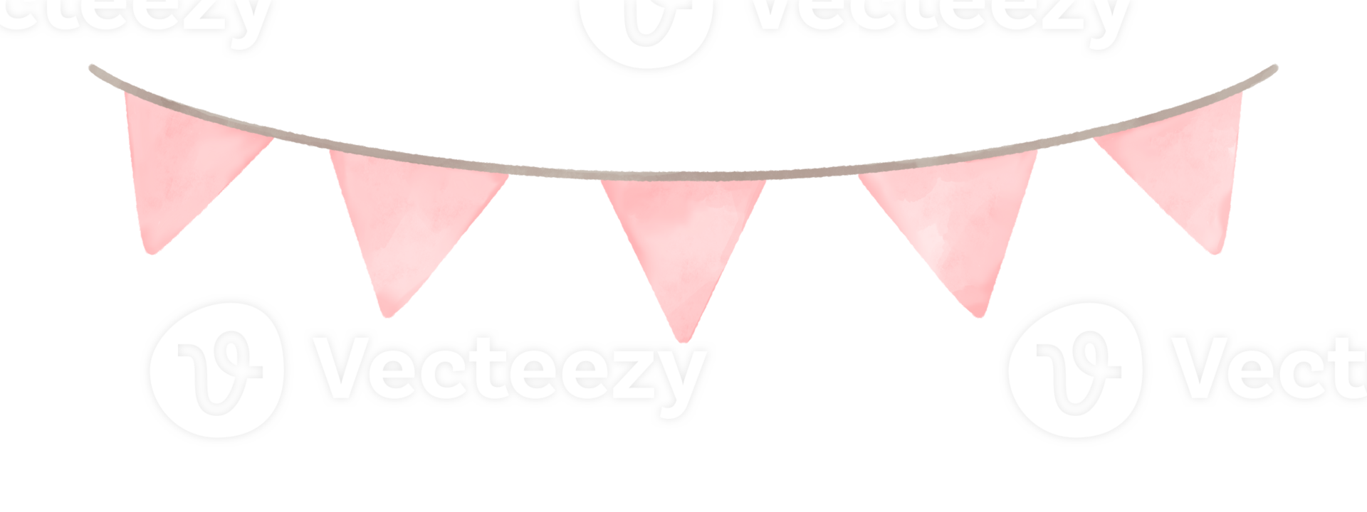 Cute pastel pink party bunting. Baby and kids party decoration. Water ...