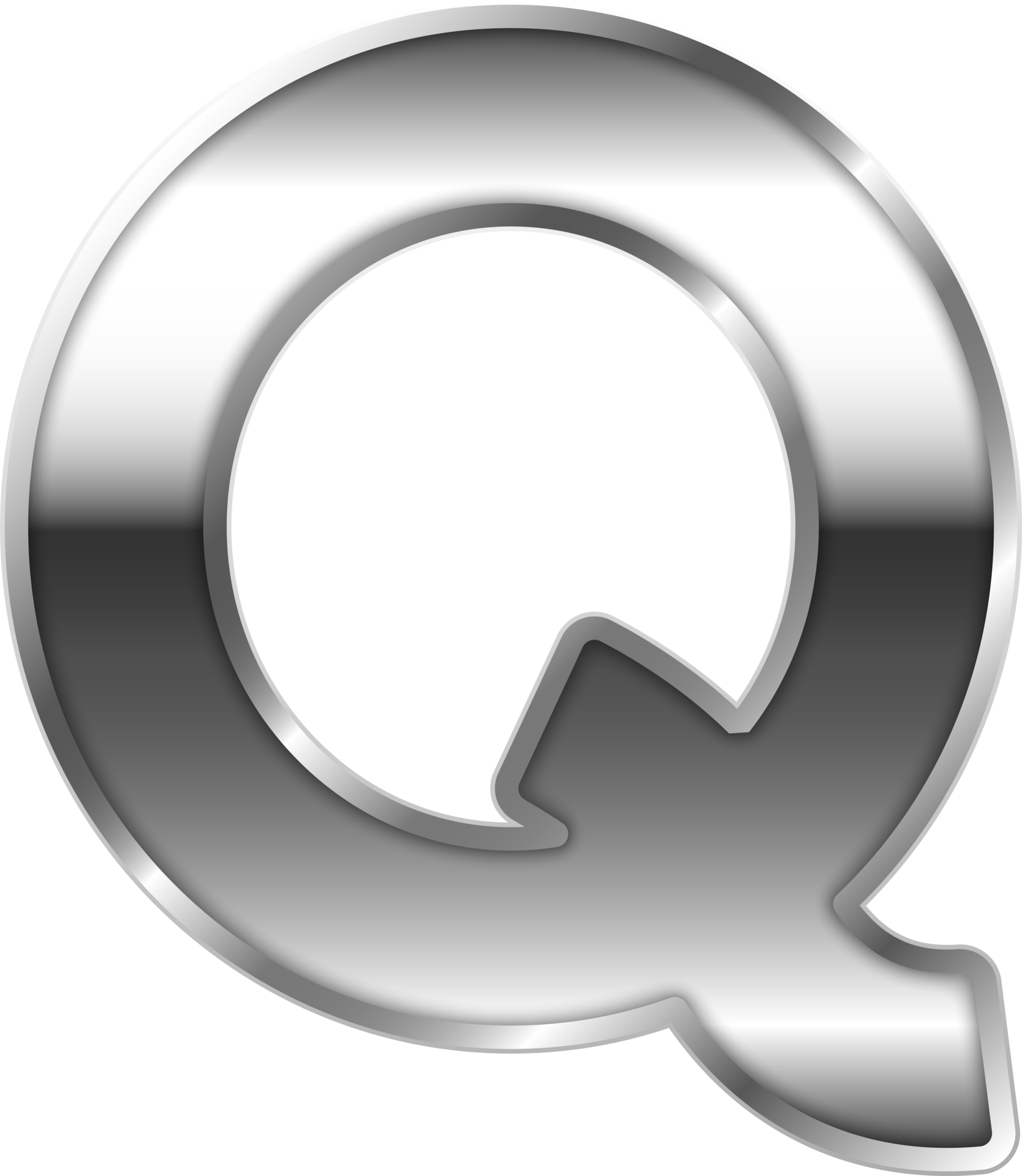 Silver Shiny Metal Alphabet Letter Q 36005088 PNG