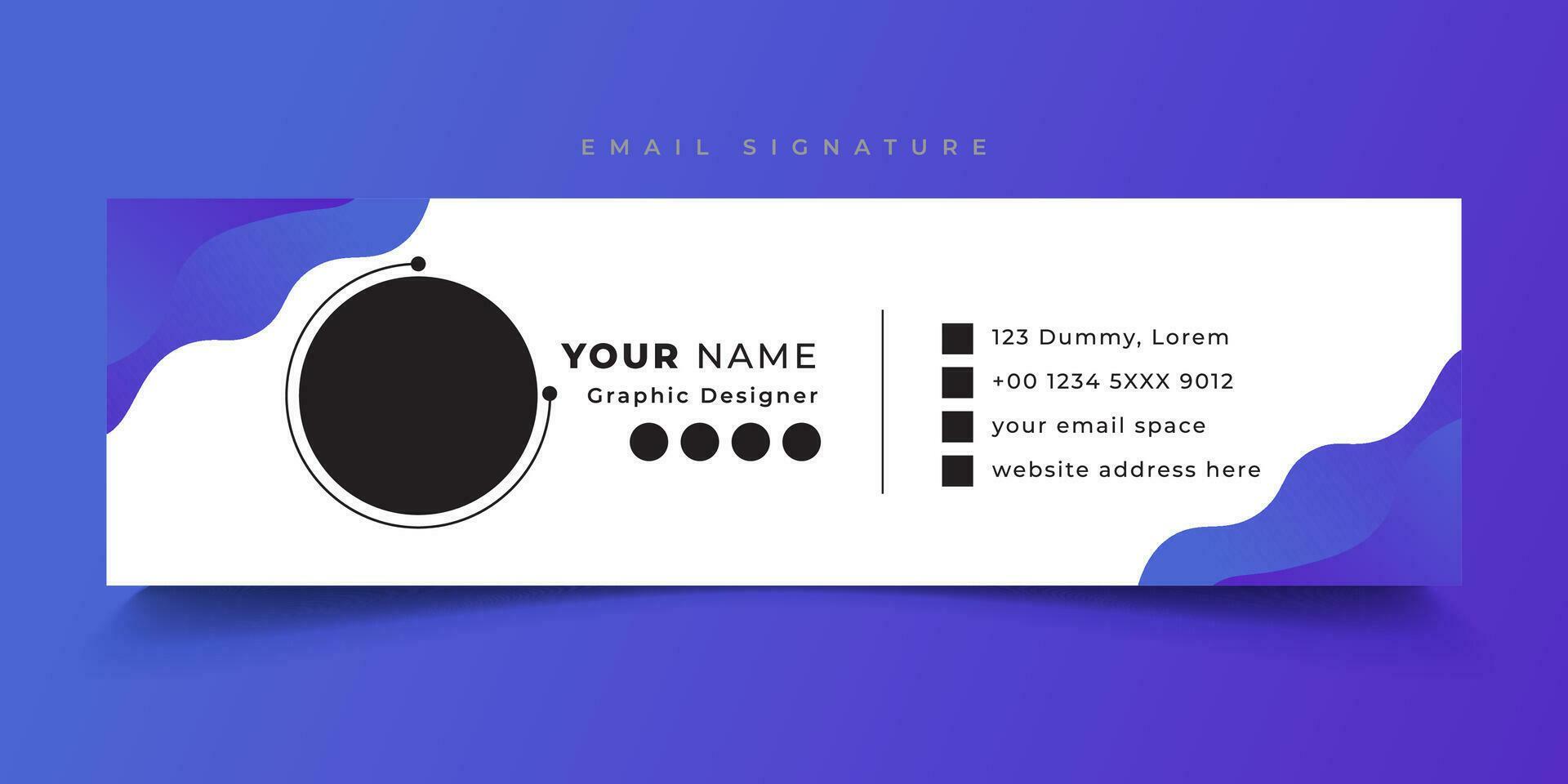 Colorful Email Signatures Template with an author place Vector Design ...