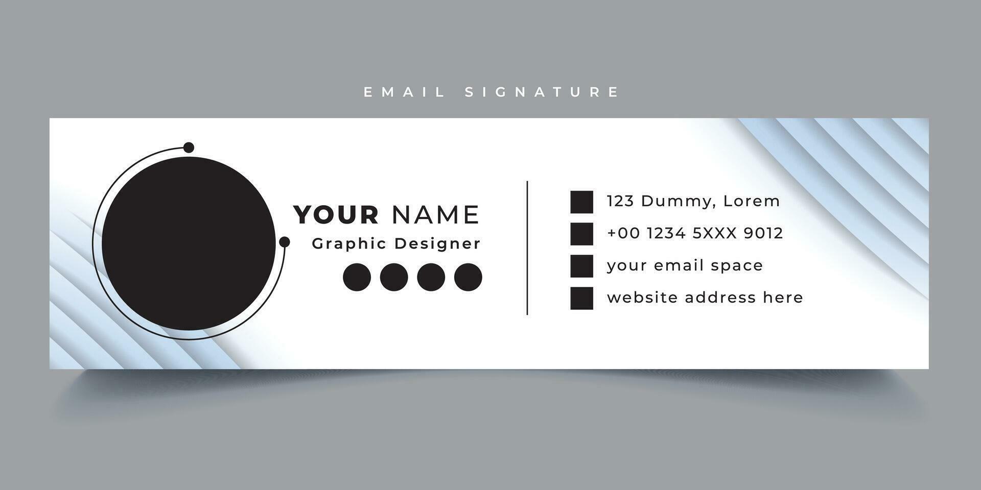 Colorful Email Signatures Template with an author place Vector Design ...