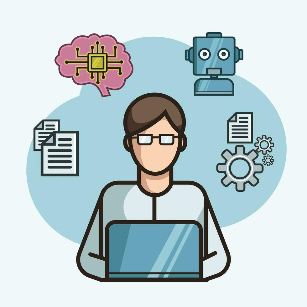 Ilustración Artificial Inteligencia Dibujos Animados 36009069 Vector En Vecteezy