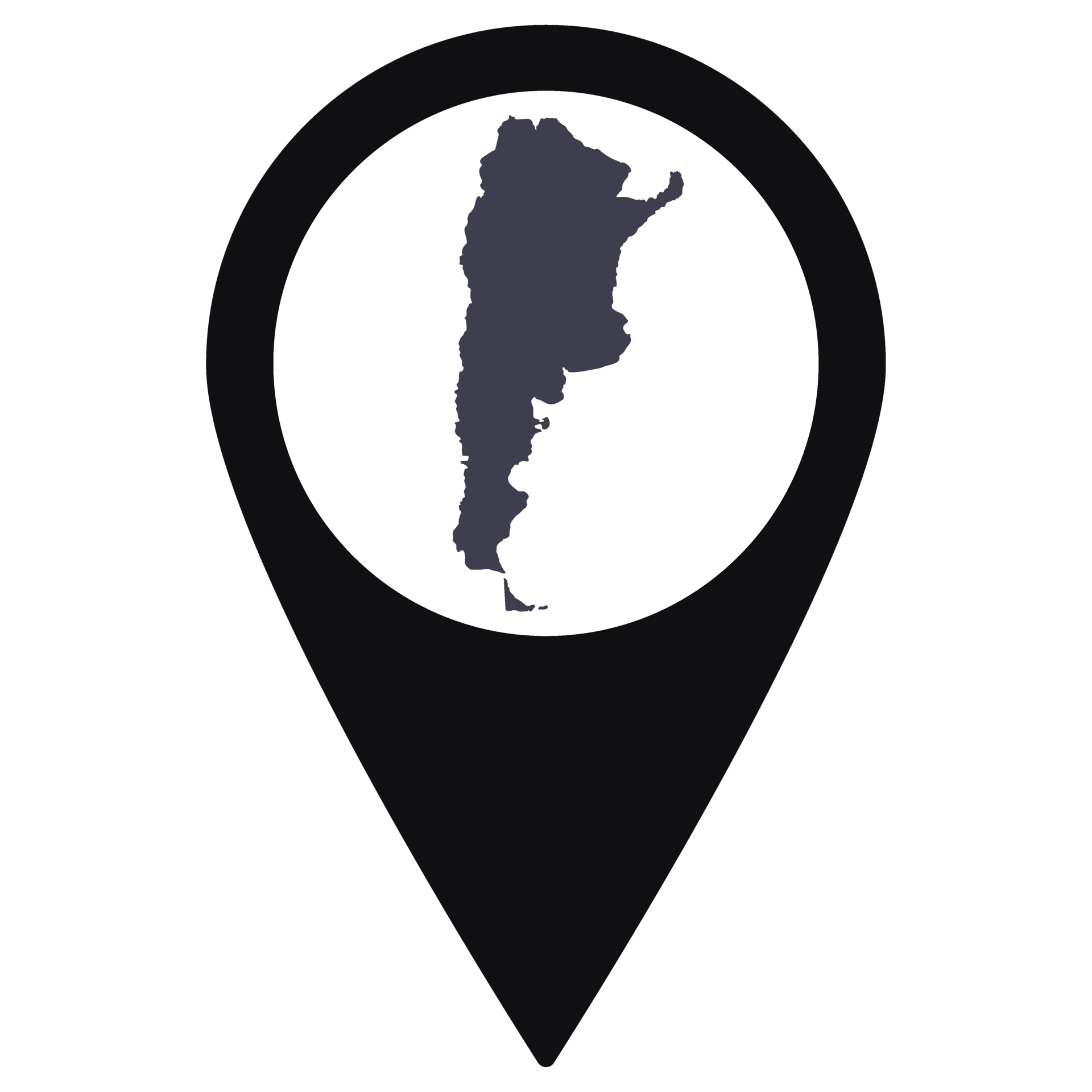 Black Pointer Or Pin Location With Argentina Map Inside Map Of Argentina 36009224 Png