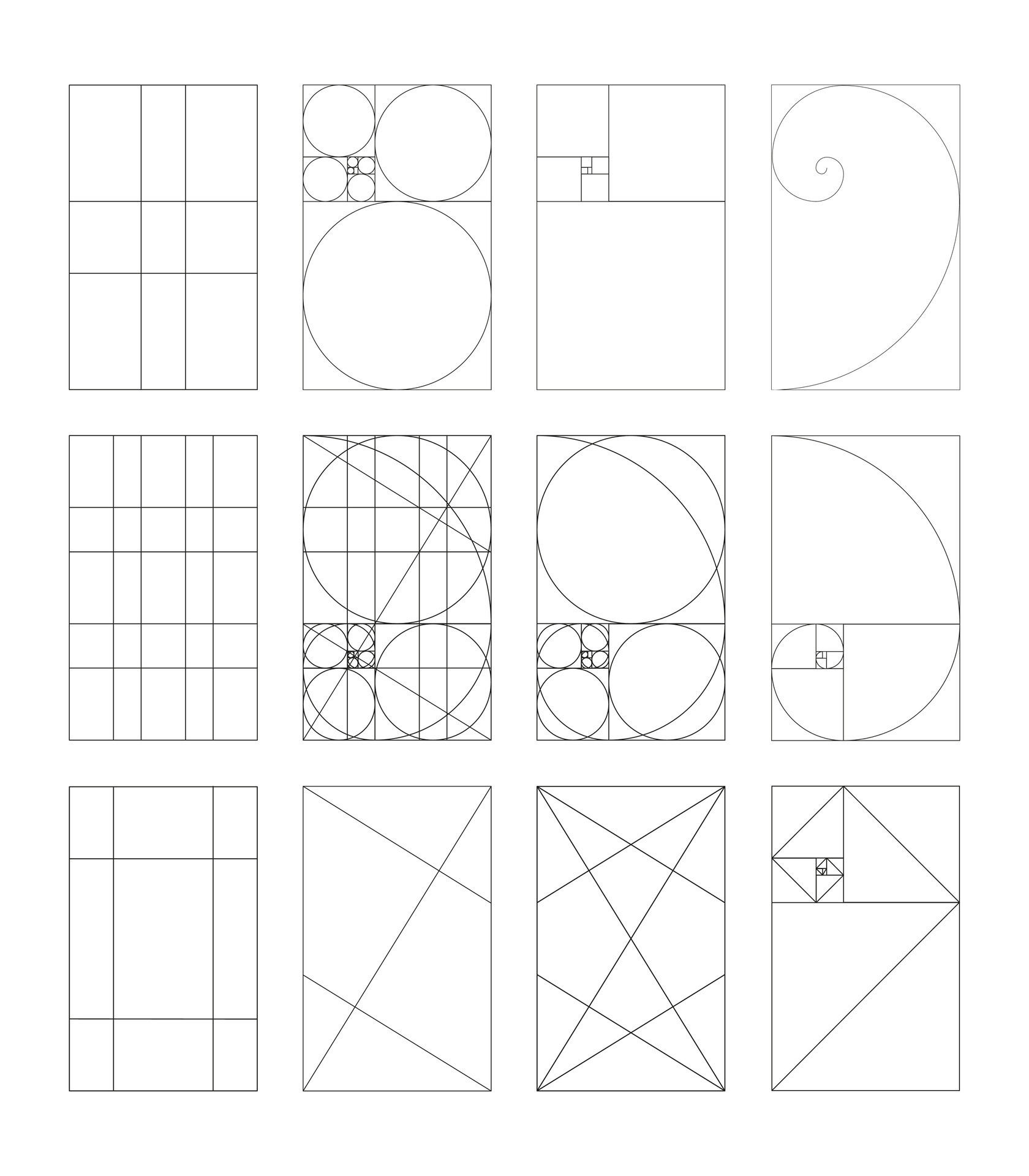 Set Of Golden Ratio Template Method Golden Section Fibonacci Array