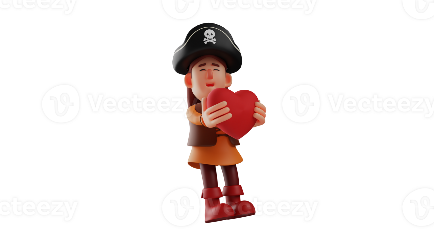 3d illustration. peu fille 3d dessin animé personnage. le peu pirate ... 3d illustration. peu fille 3d dessin animé personnage. le peu pirate ...