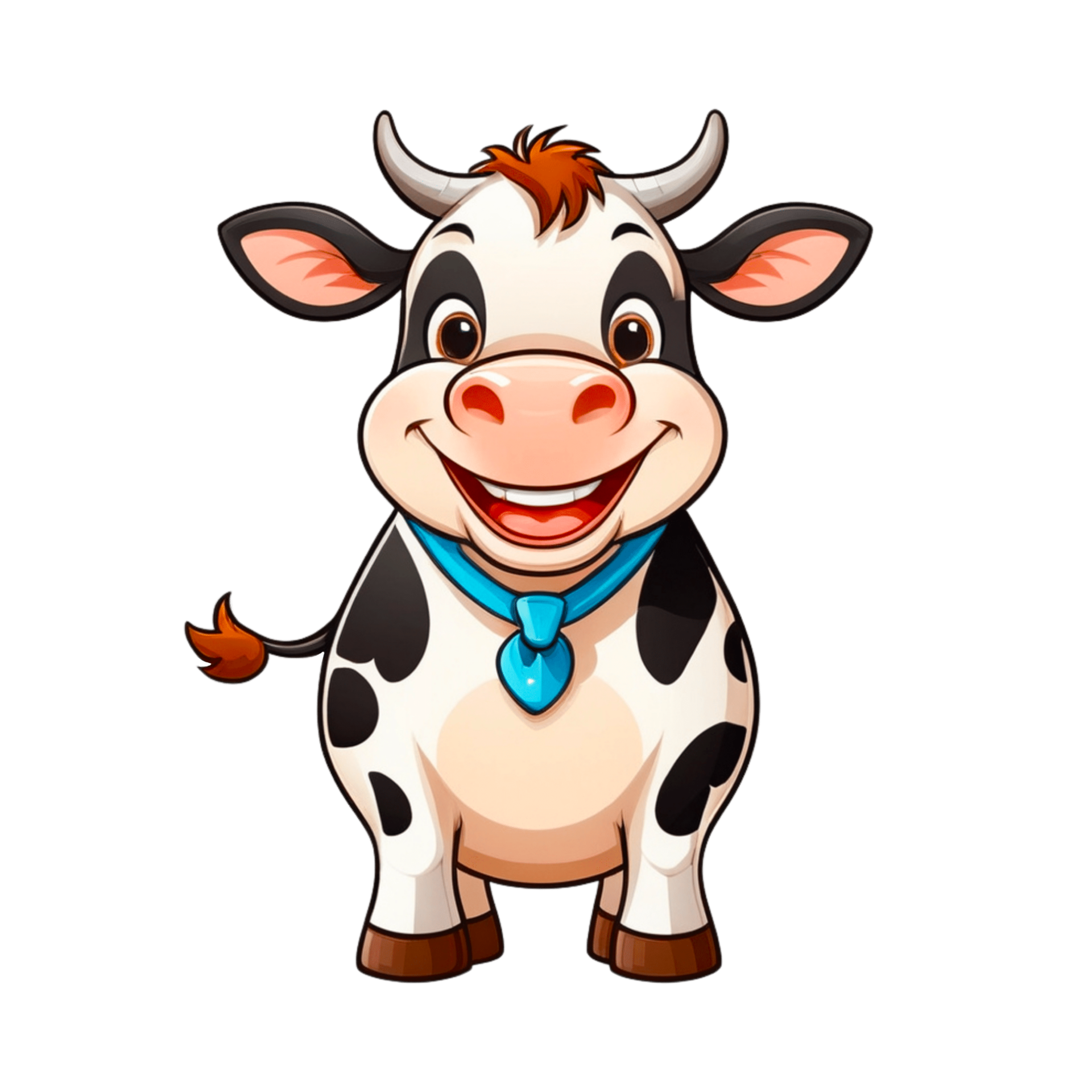 Ai Generated Cute Cow Cartoon Illustration 36010655 Png