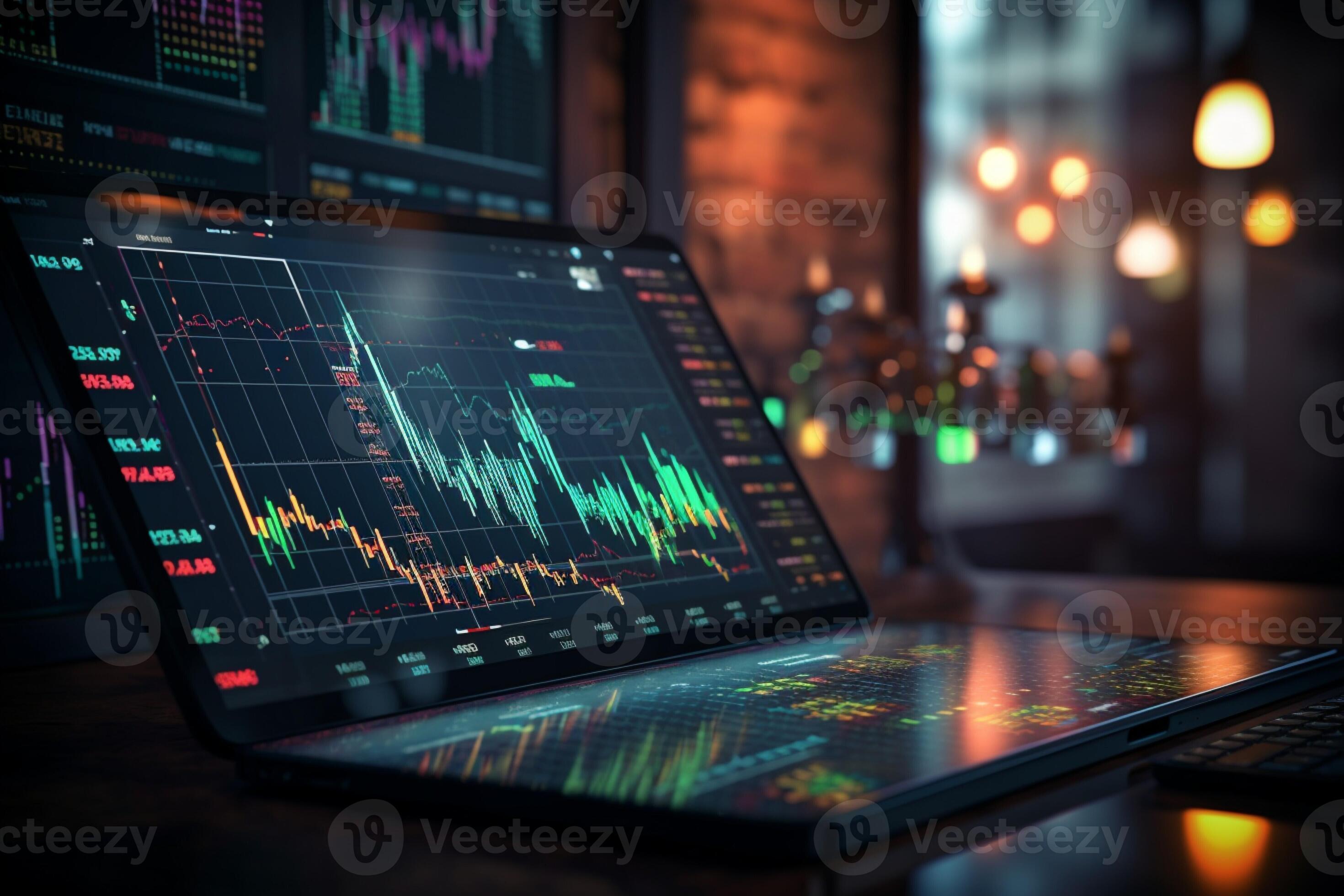AI generated Trading analytics Stock graph displaying sell and buy ...