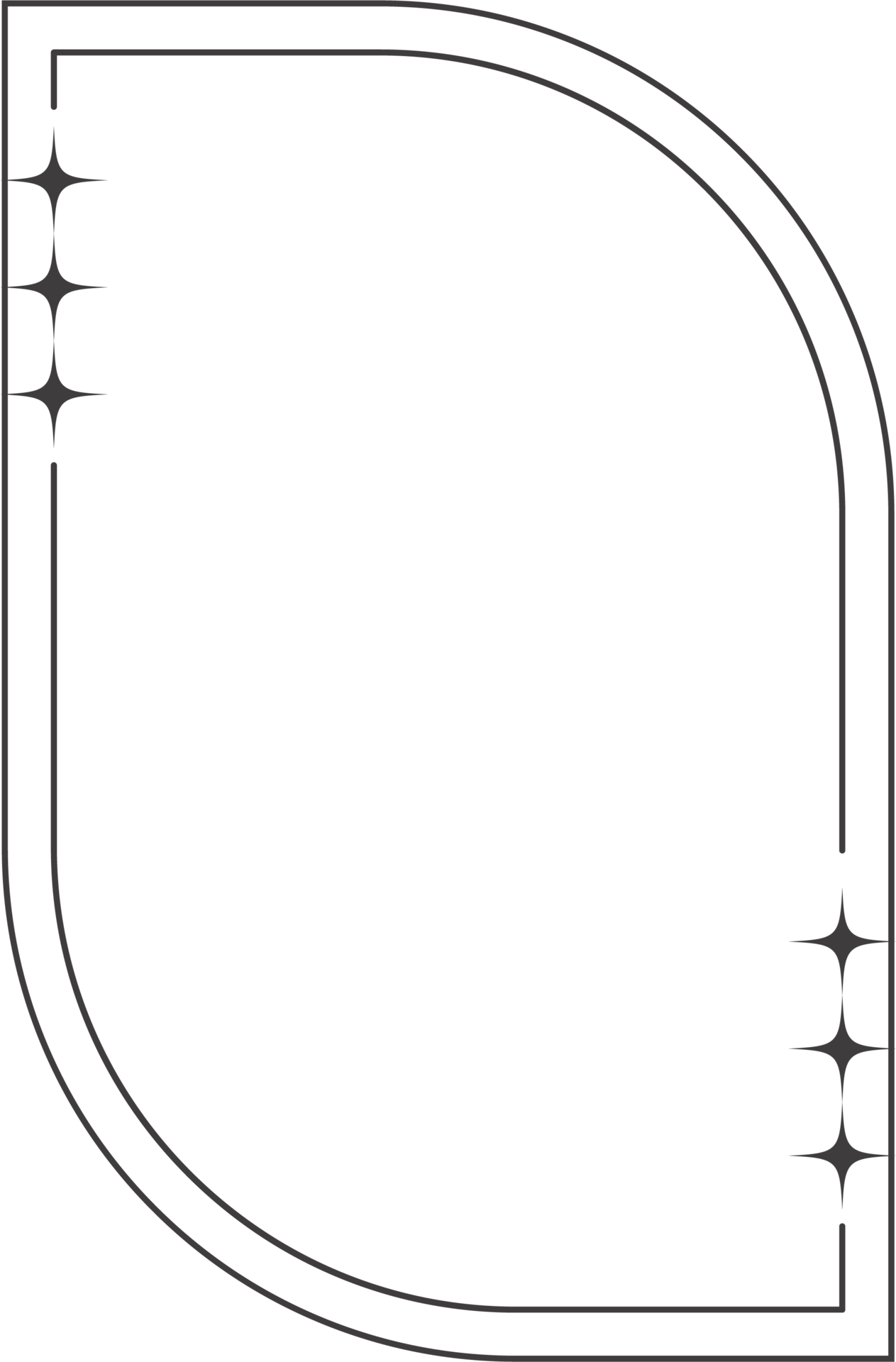 Aesthetic Frame And Shape With Stars Minimal Y2k Outline Graphic