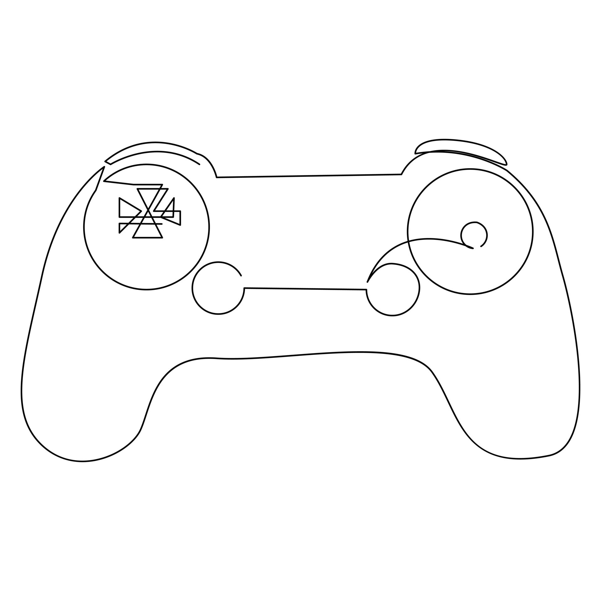 Game controller continuous single line outline vector art drawing and ...