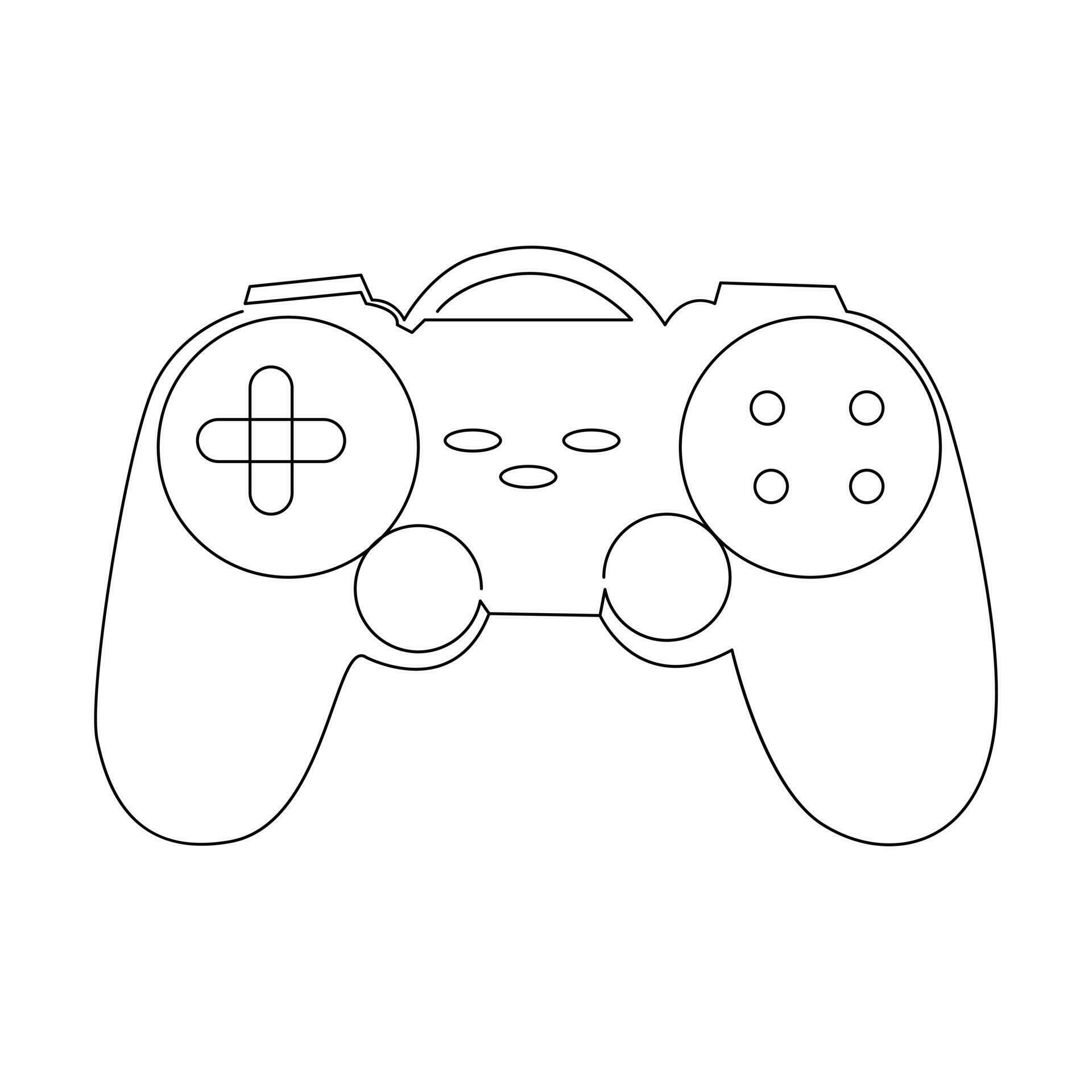 Game controller continuous single line outline vector art drawing and ...