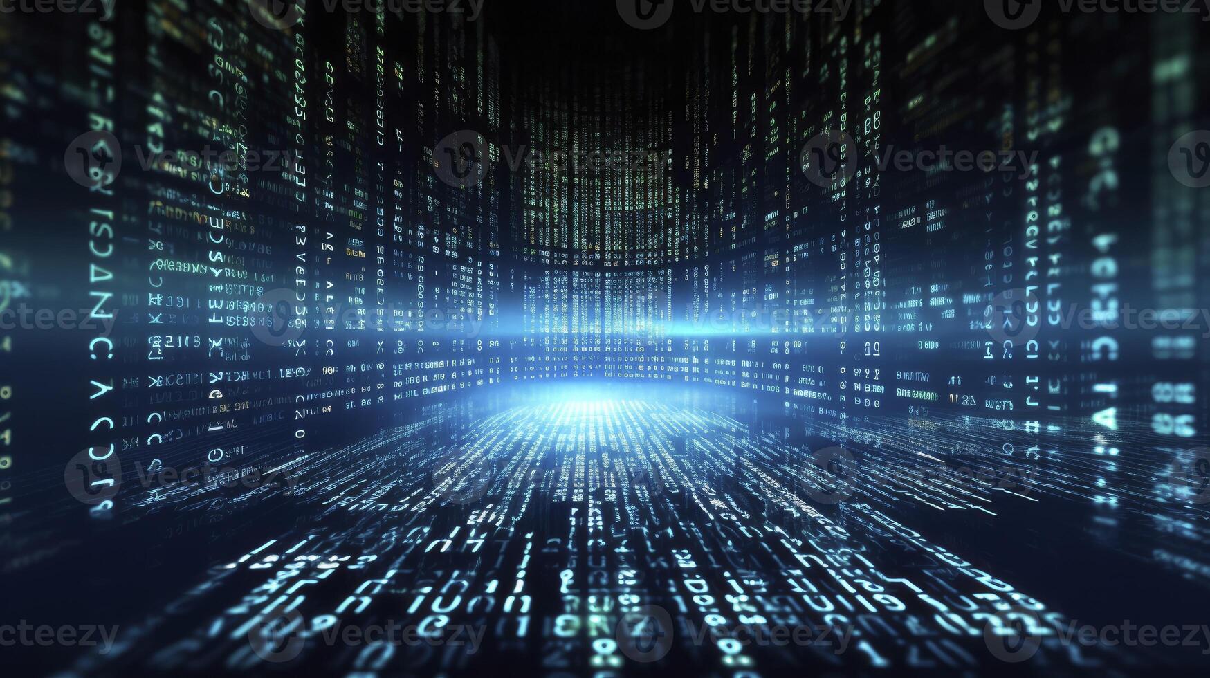 AI generated An abstract digital background with binary code and AI ...