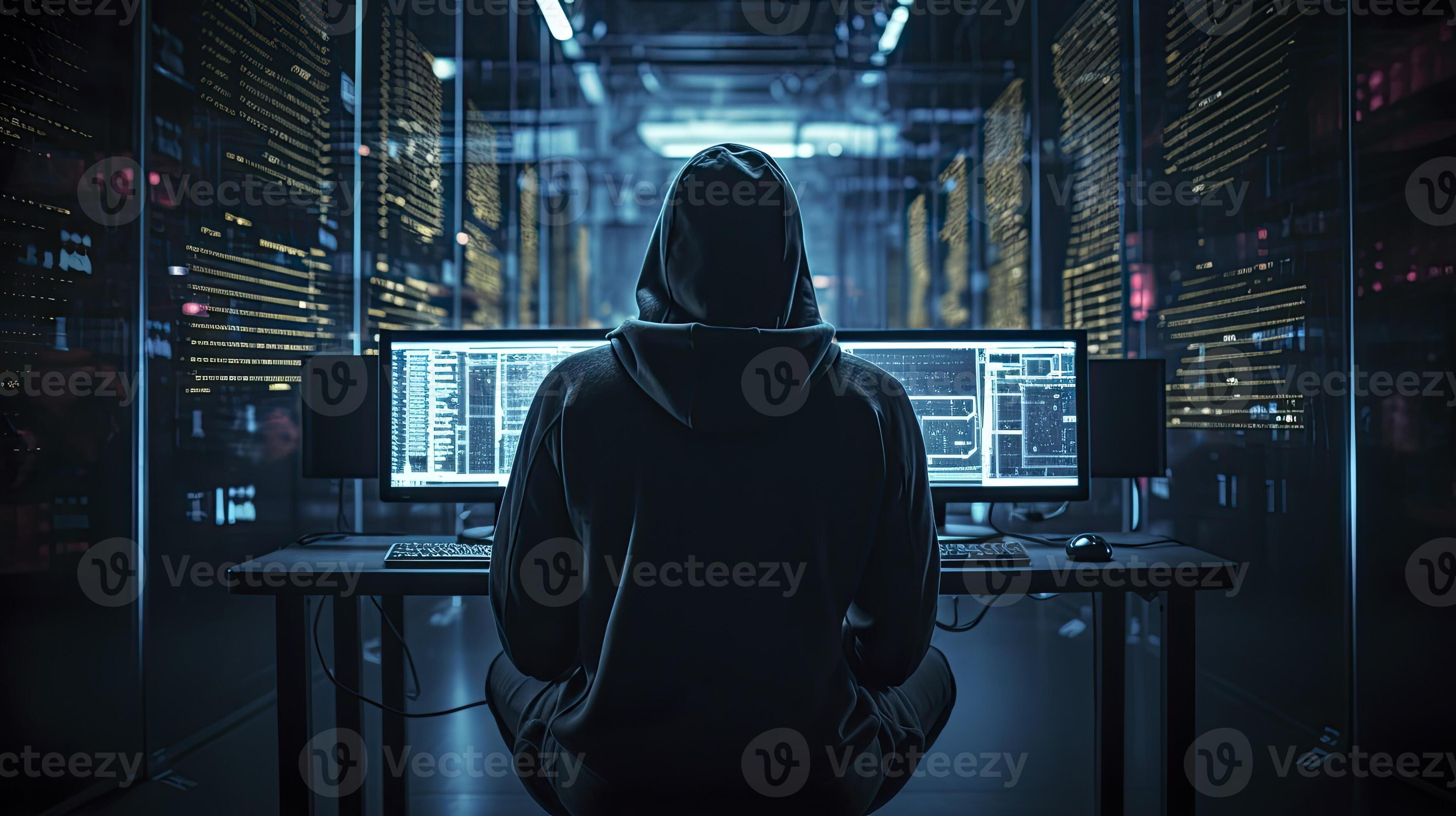 AI generated Hacker. A glimpse into the world of cyber conspiracies. AI ...