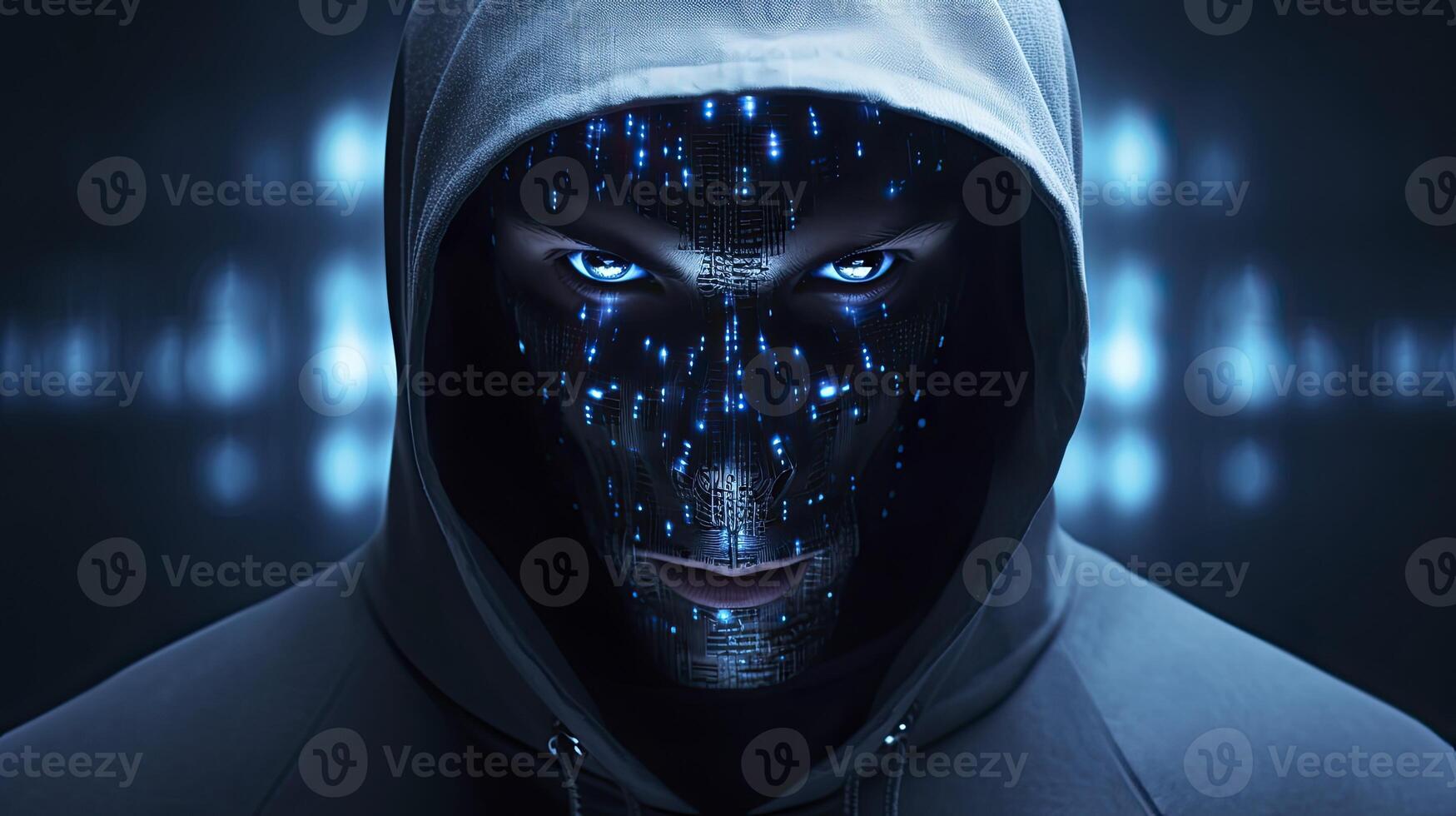 Ai Generated Binary Intrigue Anonymous Robotic Hacker Concept Of