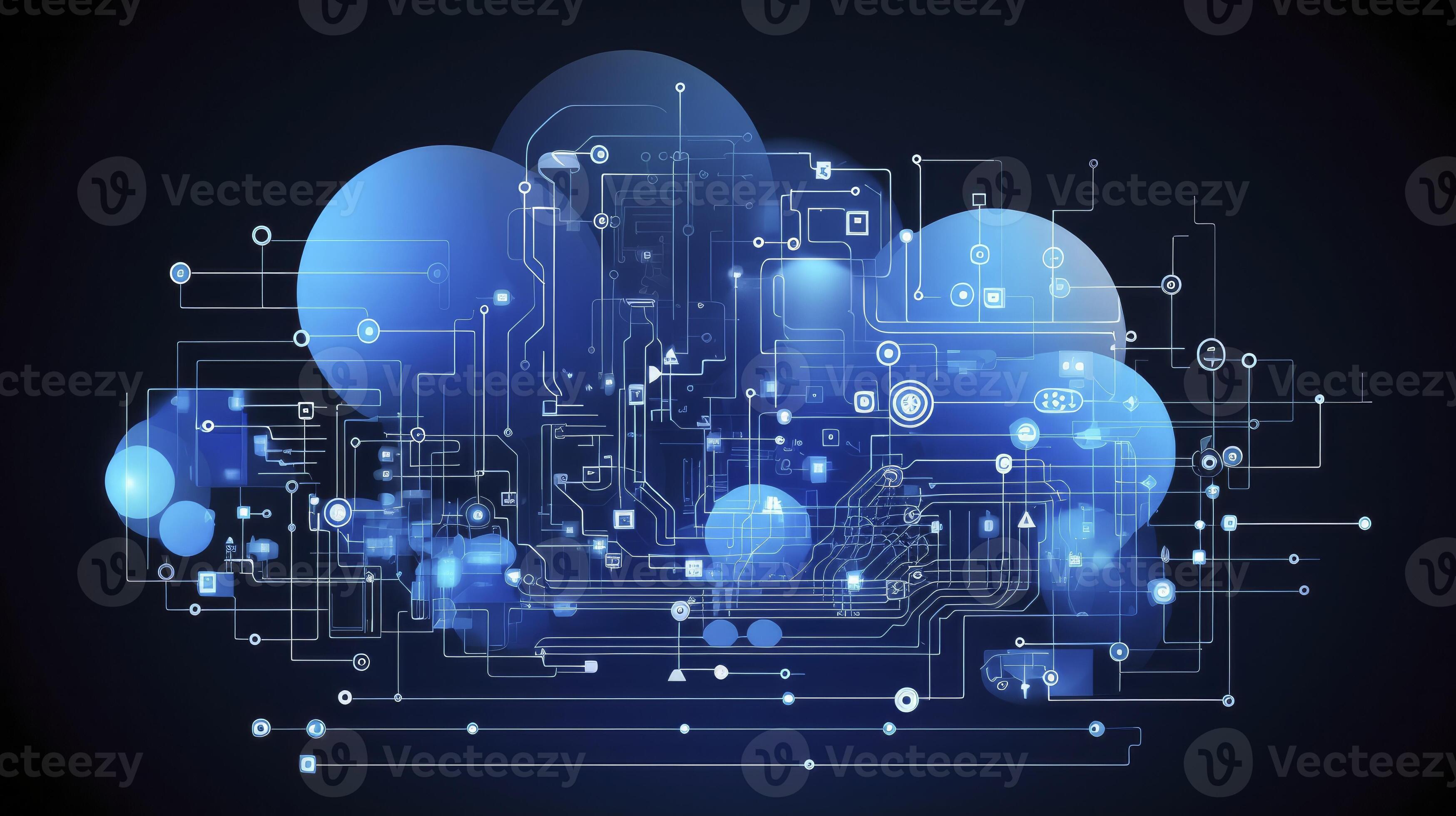 AI generated Abstract cloud computing technology concept. Generative AI ...