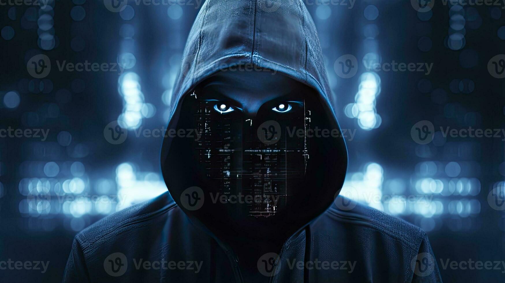 Ai Generated Binary Intrigue Anonymous Robotic Hacker Concept Of