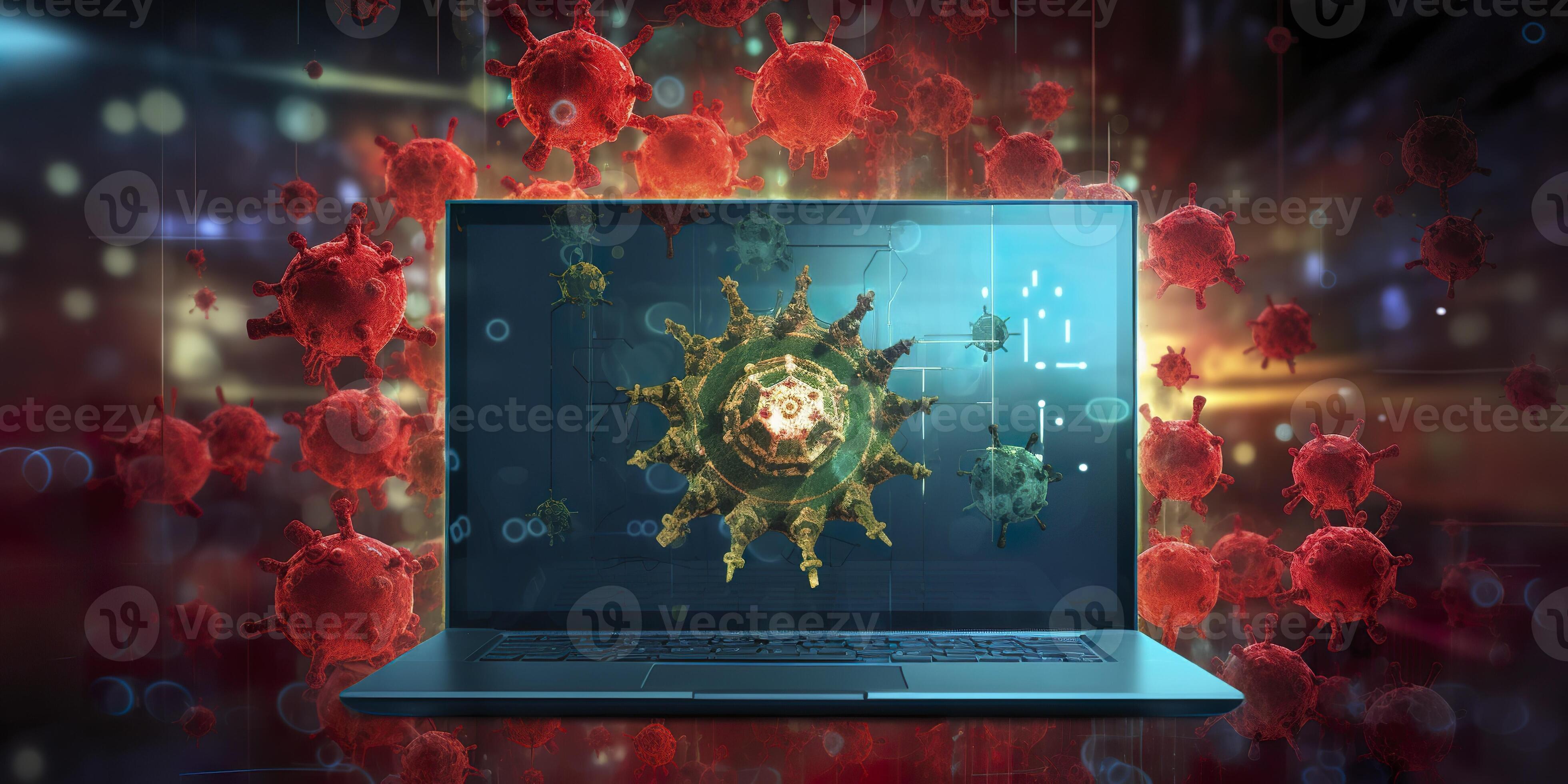 AI generated Computer screen showing an installing update notification ...