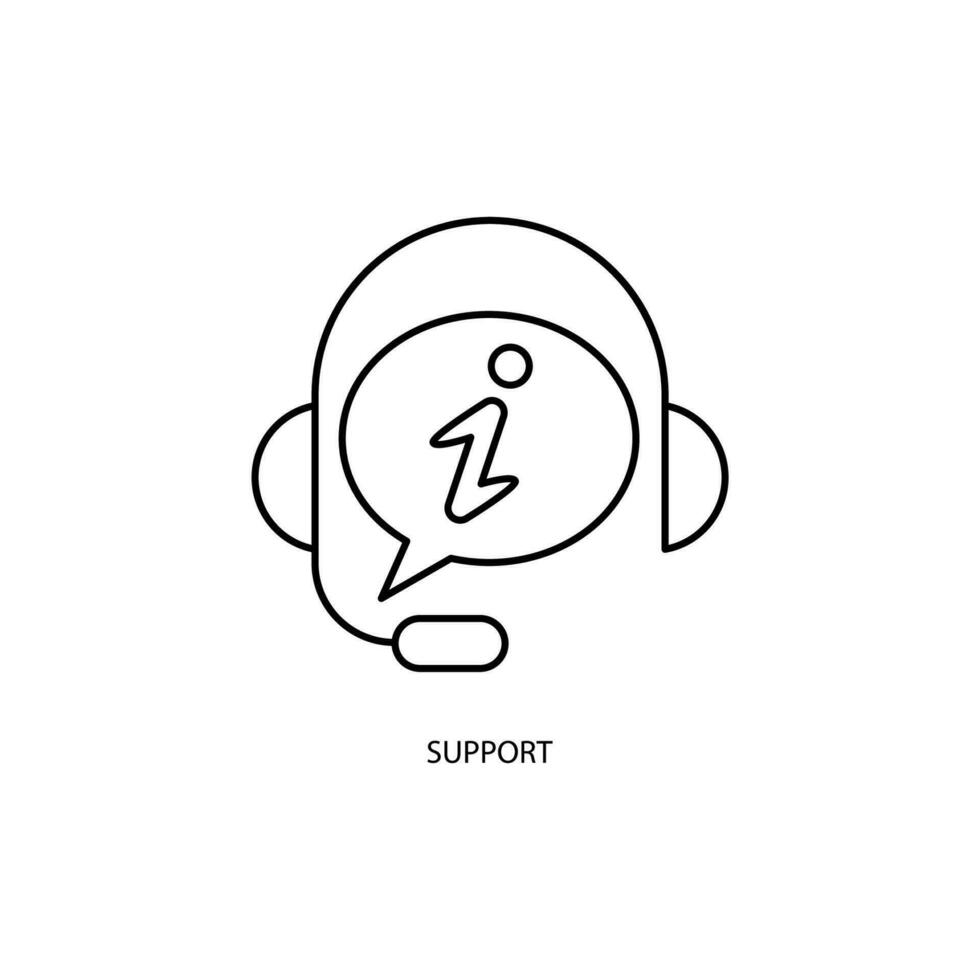 Support concept line icon. Simple element illustration. Support concept outline symbol design ...
