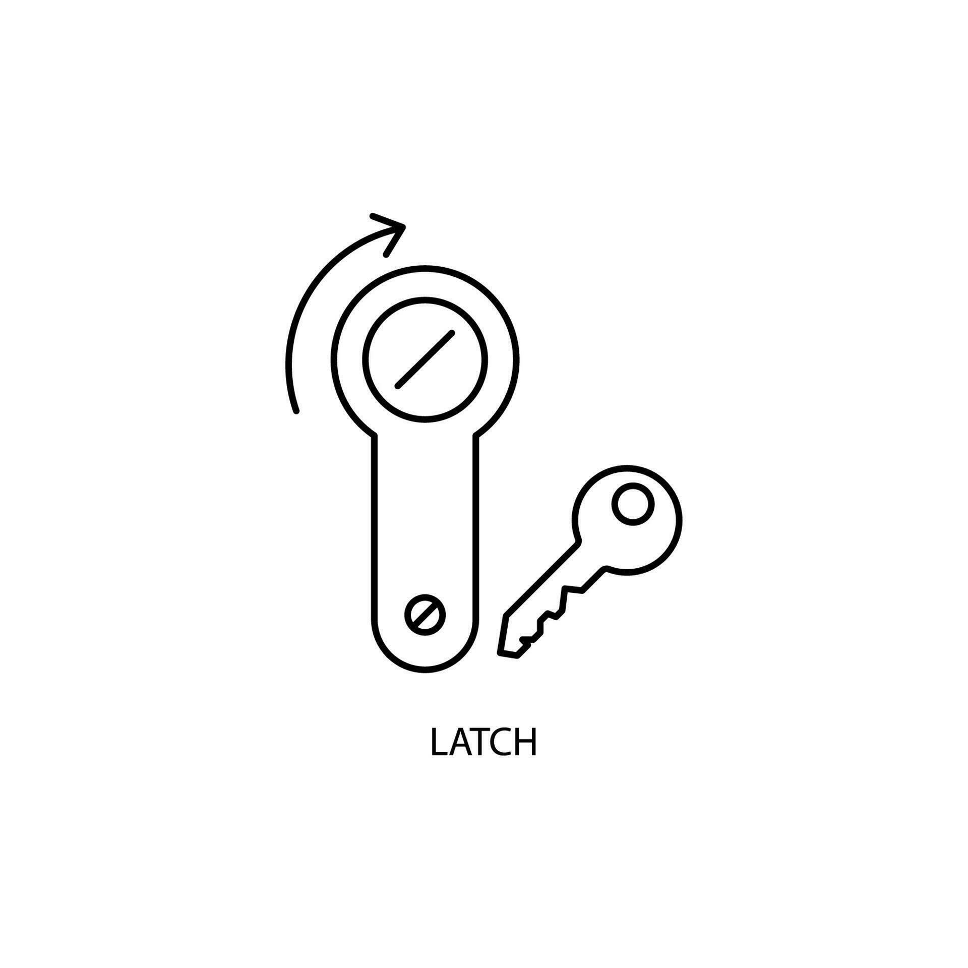 latch concept line icon. Simple element illustration. latch concept outline symbol design ...