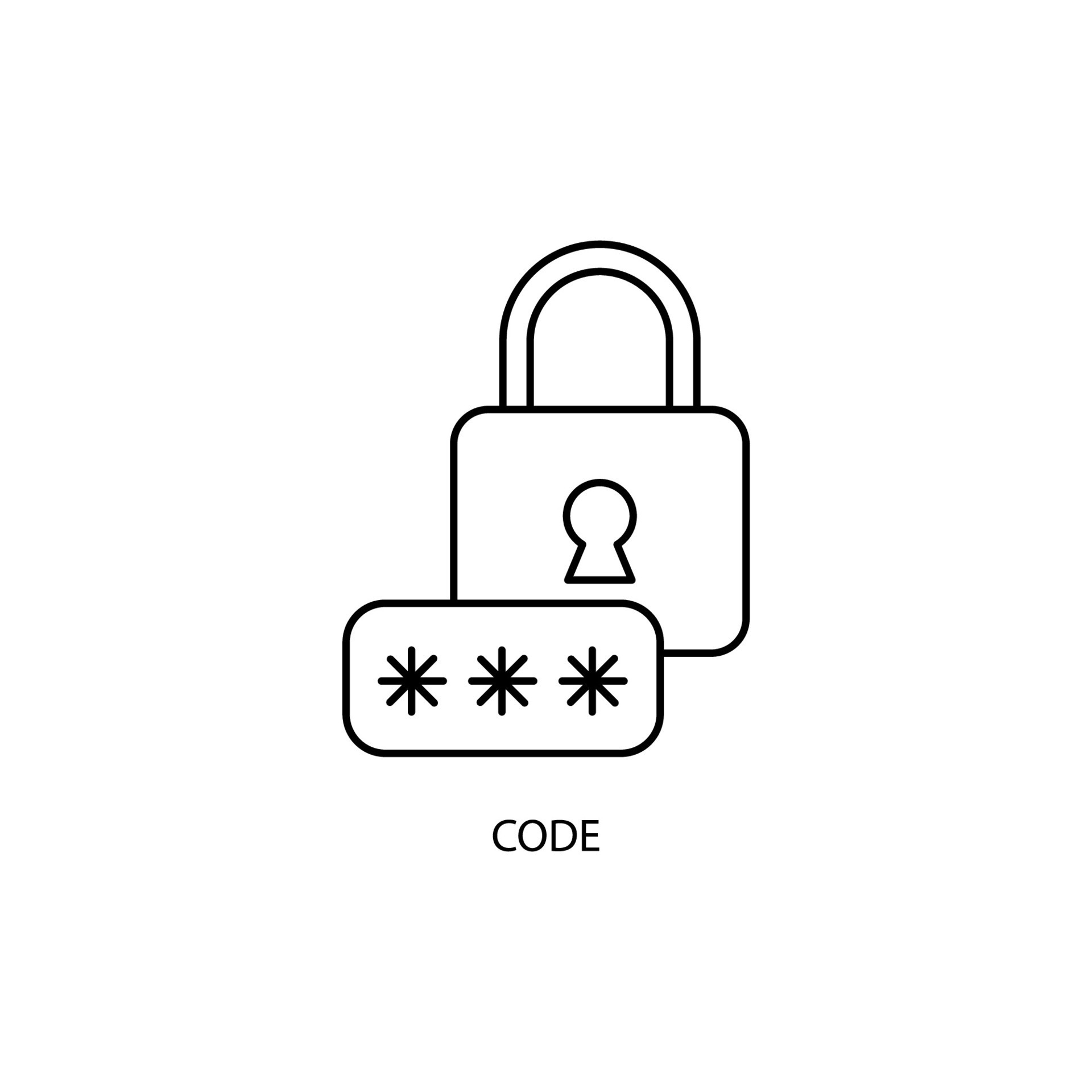 code concept line icon. Simple element illustration. code concept ...