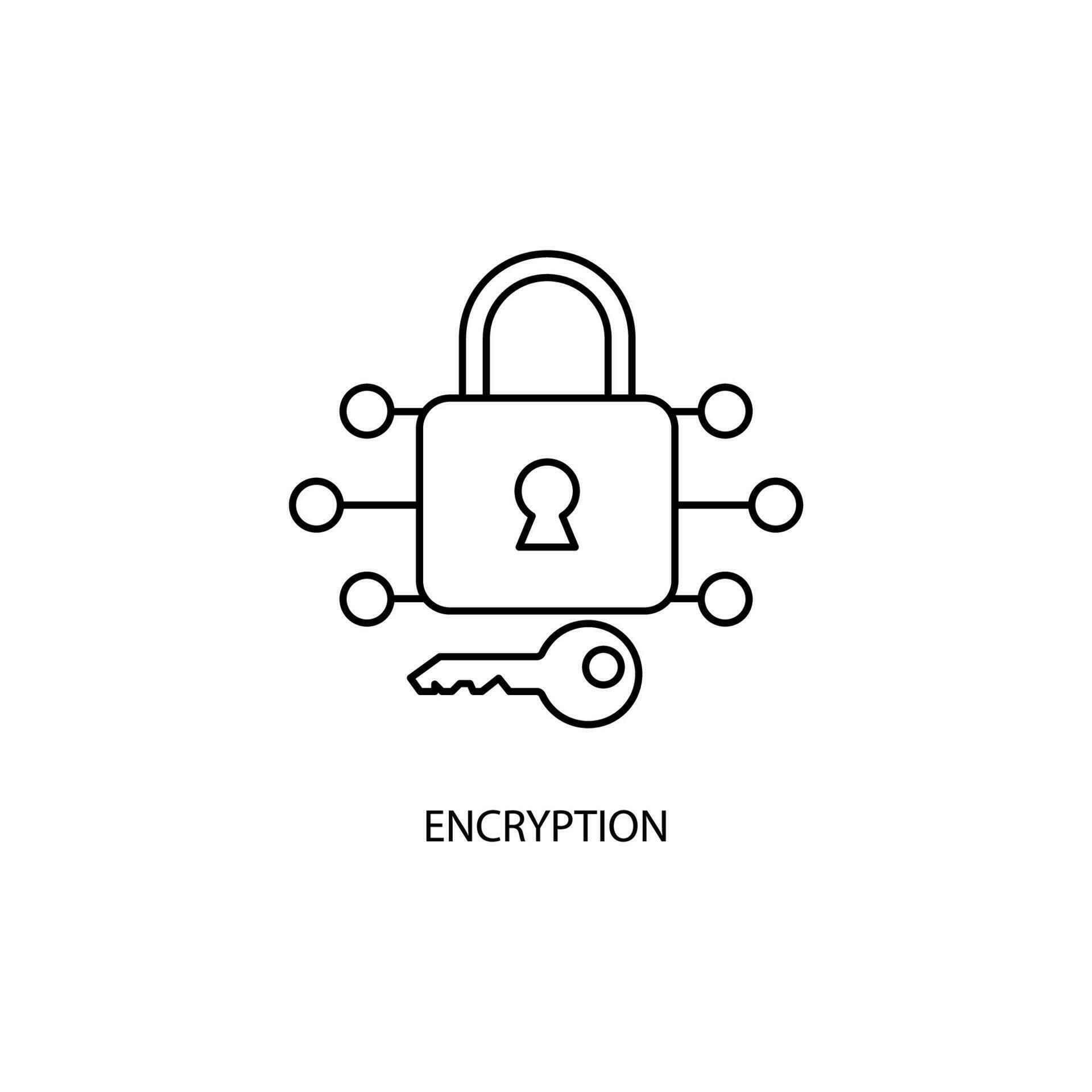 encryption concept line icon. Simple element illustration. encryption concept outline symbol ...