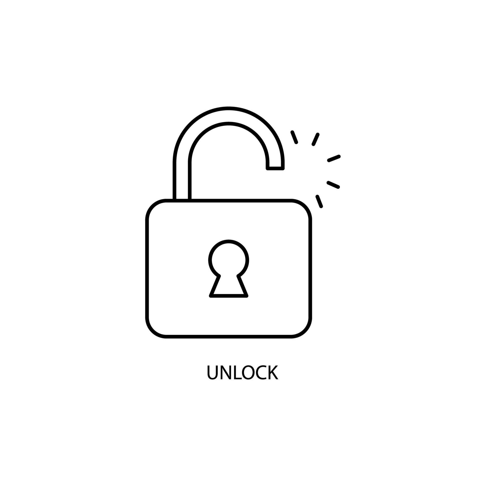unlock concept line icon. Simple element illustration. unlock concept outline symbol design ...