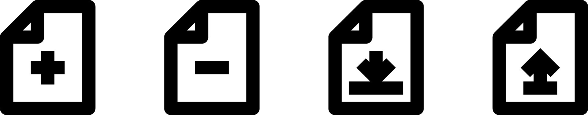 document paper icon button add and remove file icon upload and download ...