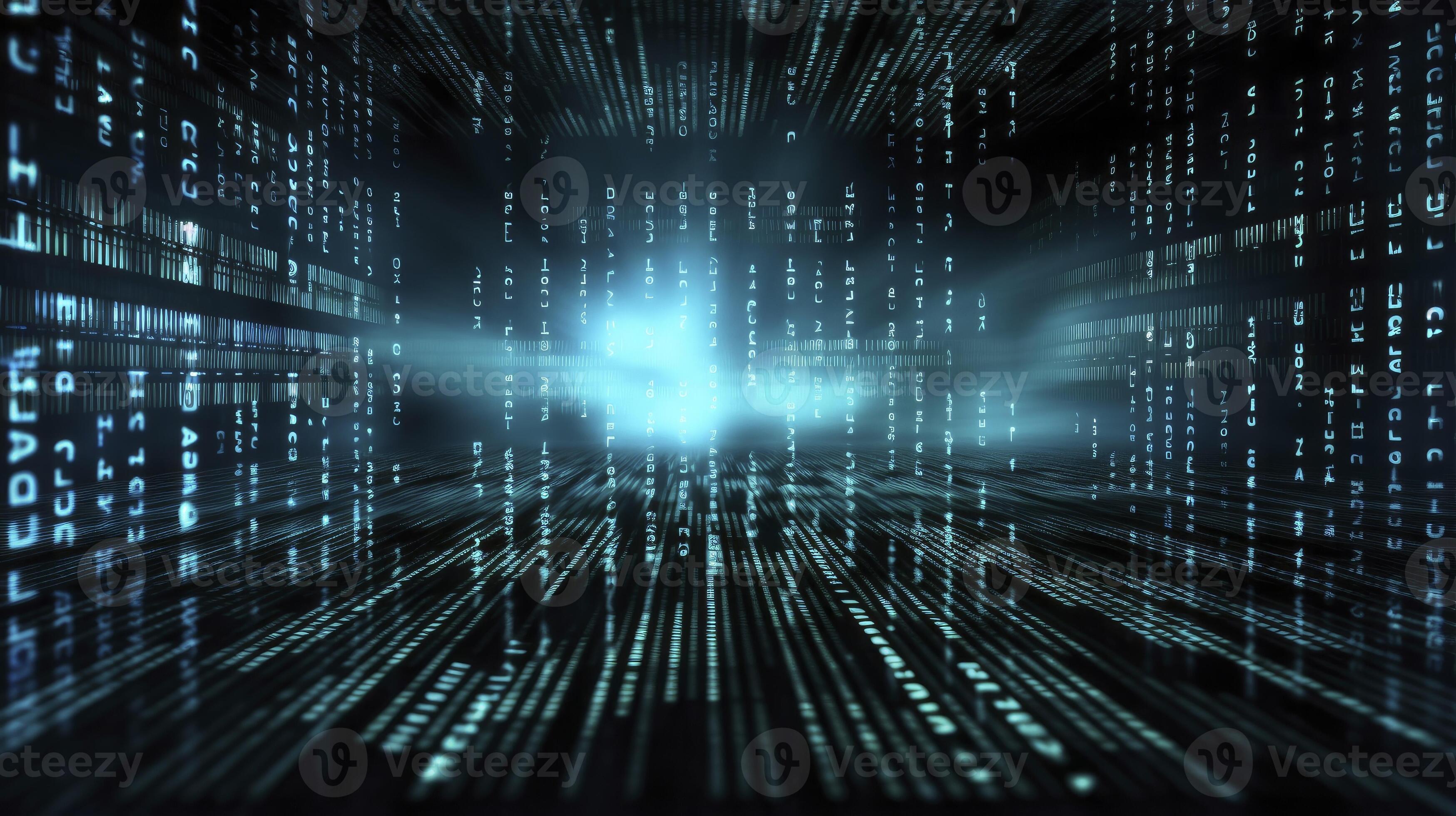 AI generated An abstract digital background with binary code and AI ...