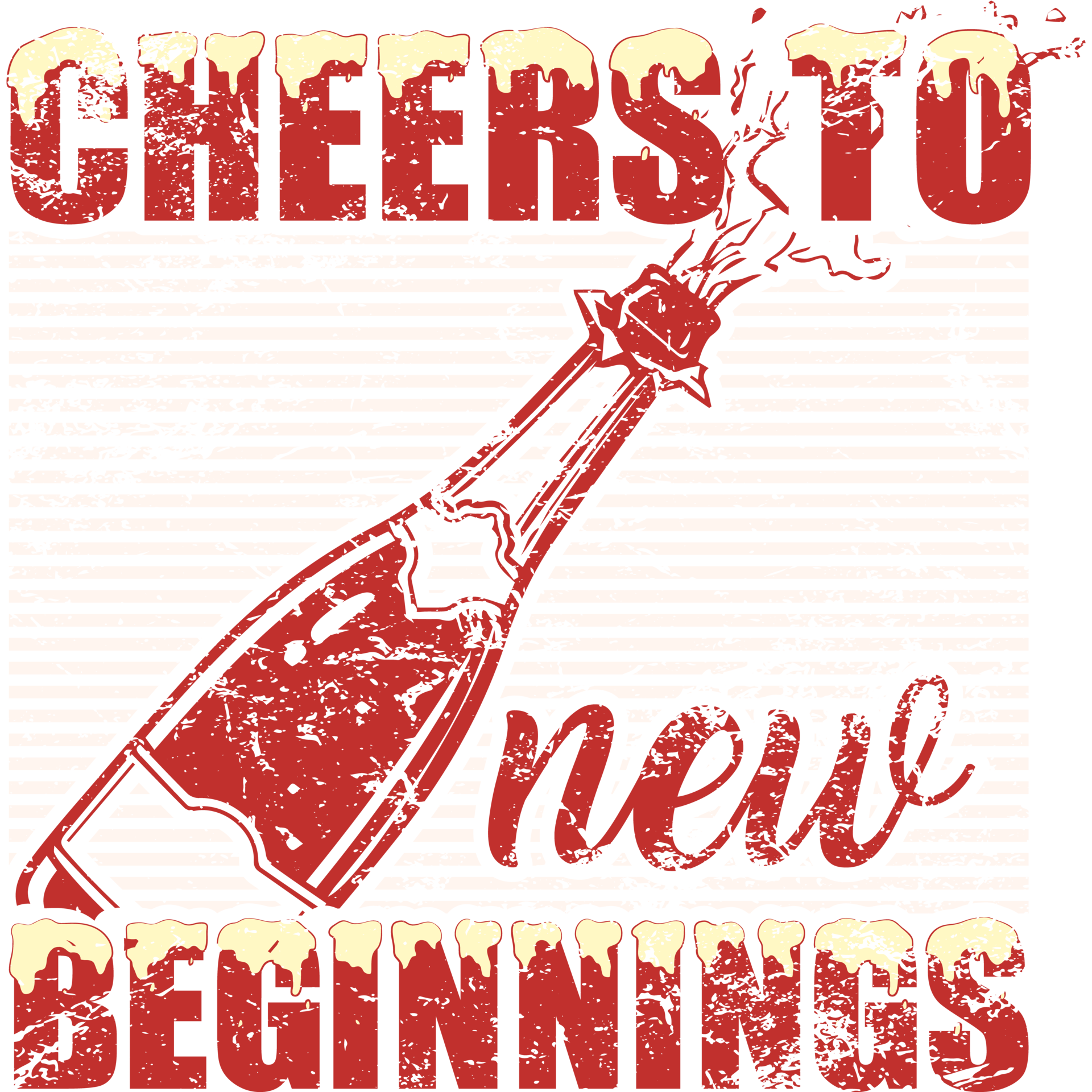Cheers to new beginnings - typography vintage graphic happy new year t shirt design. Happy new ...