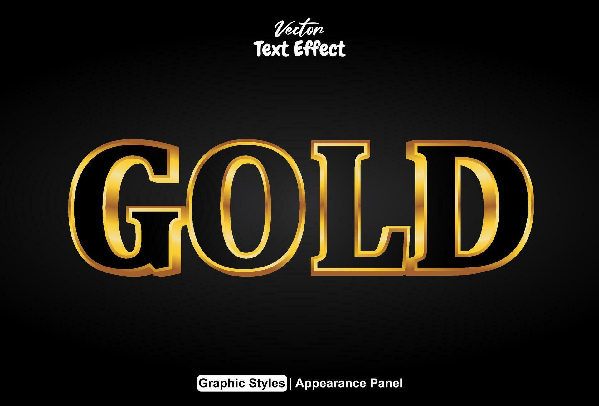 Gold text effect with graphic and luxurious style can be edited ...