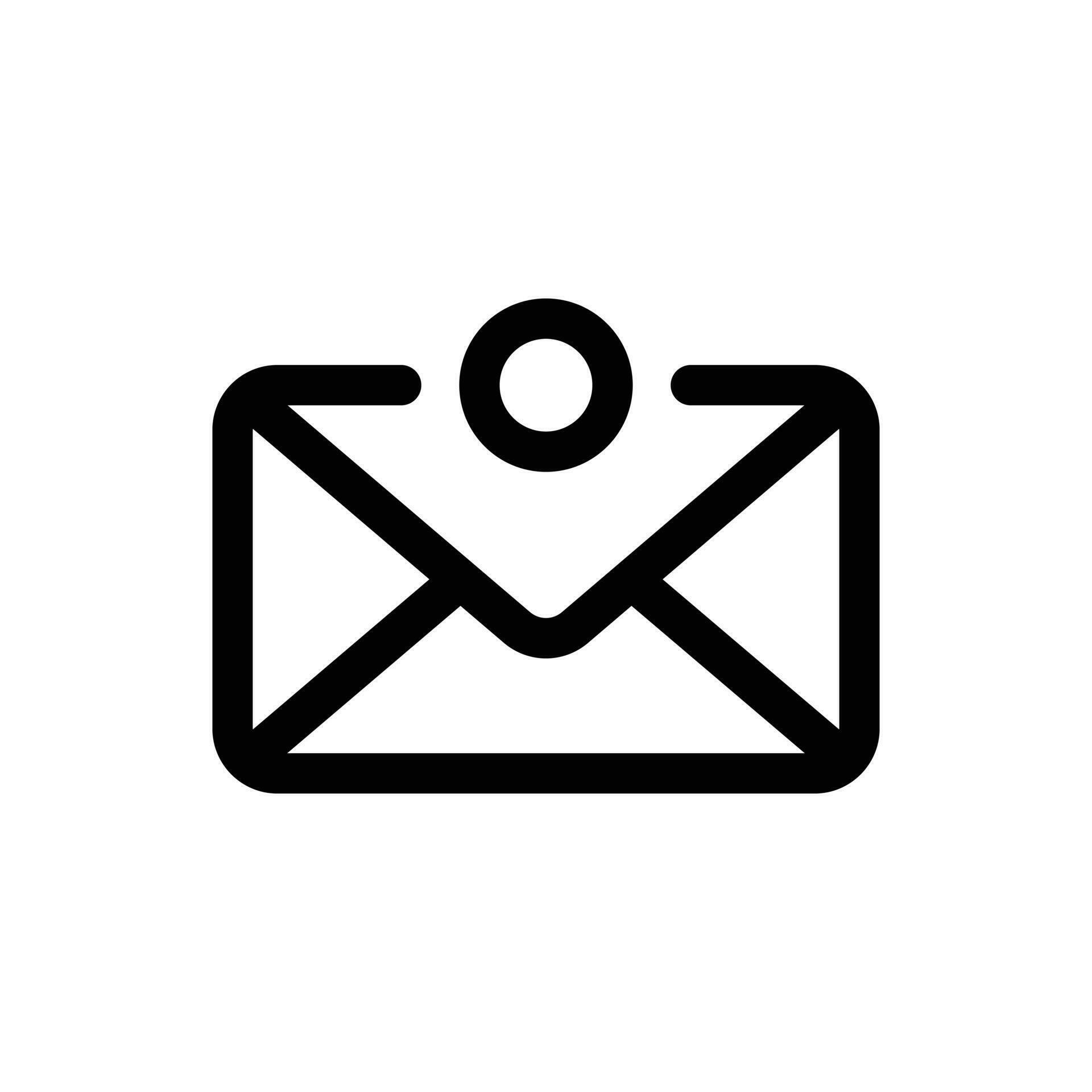 New Email Icon In Trendy Outline Style Isolated On White Background New Email Silhouette Symbol