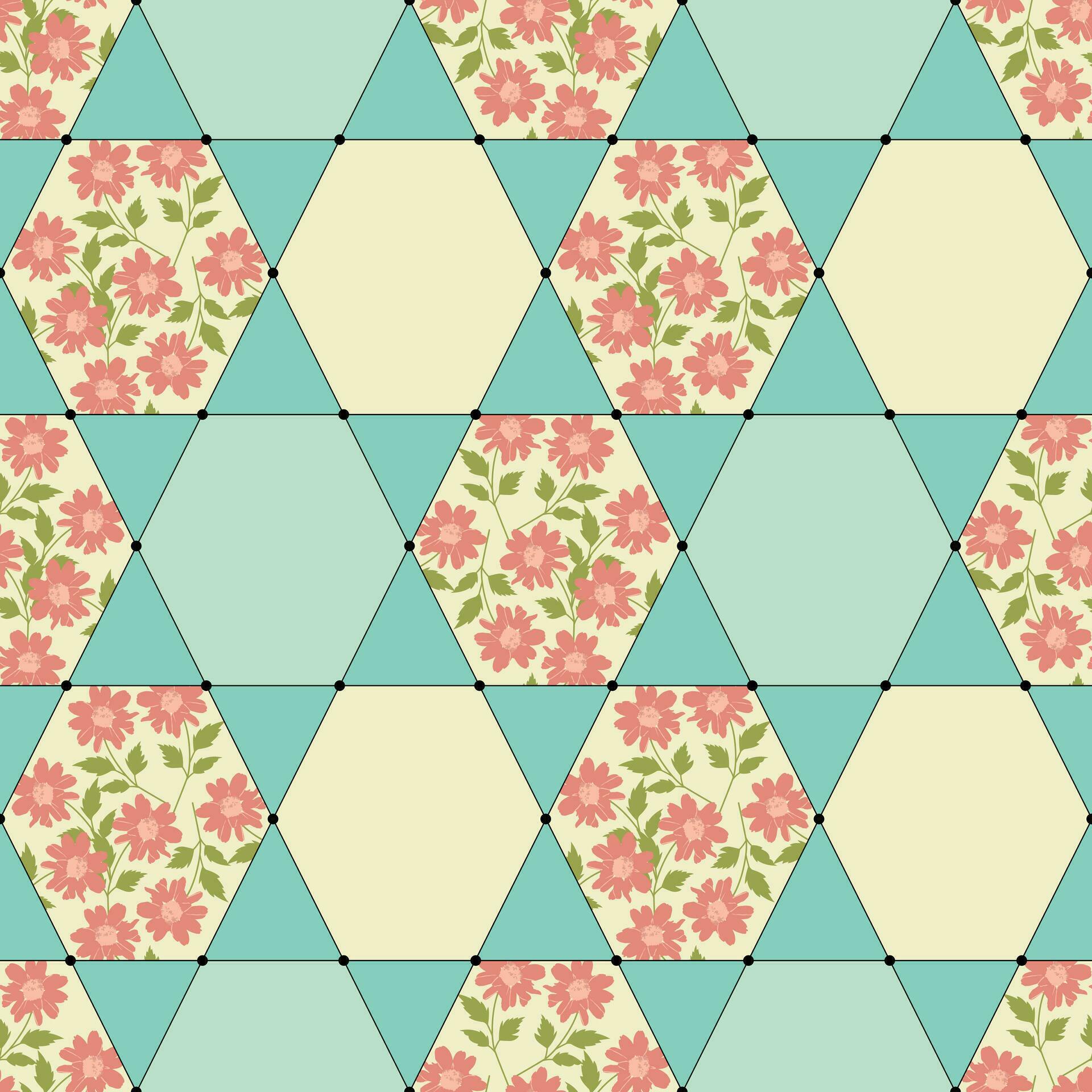 Floral triangle patchwork seamless pattern 36027876 Vector Art at Vecteezy