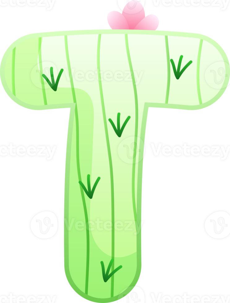 Cactus Alfabeto Letra T 36030608 Png