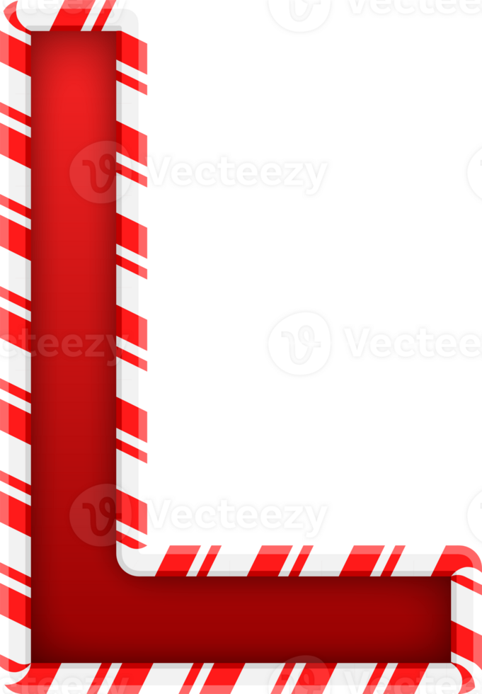 Christmas Candy Cane Alphabet Letter L 36030627 Png