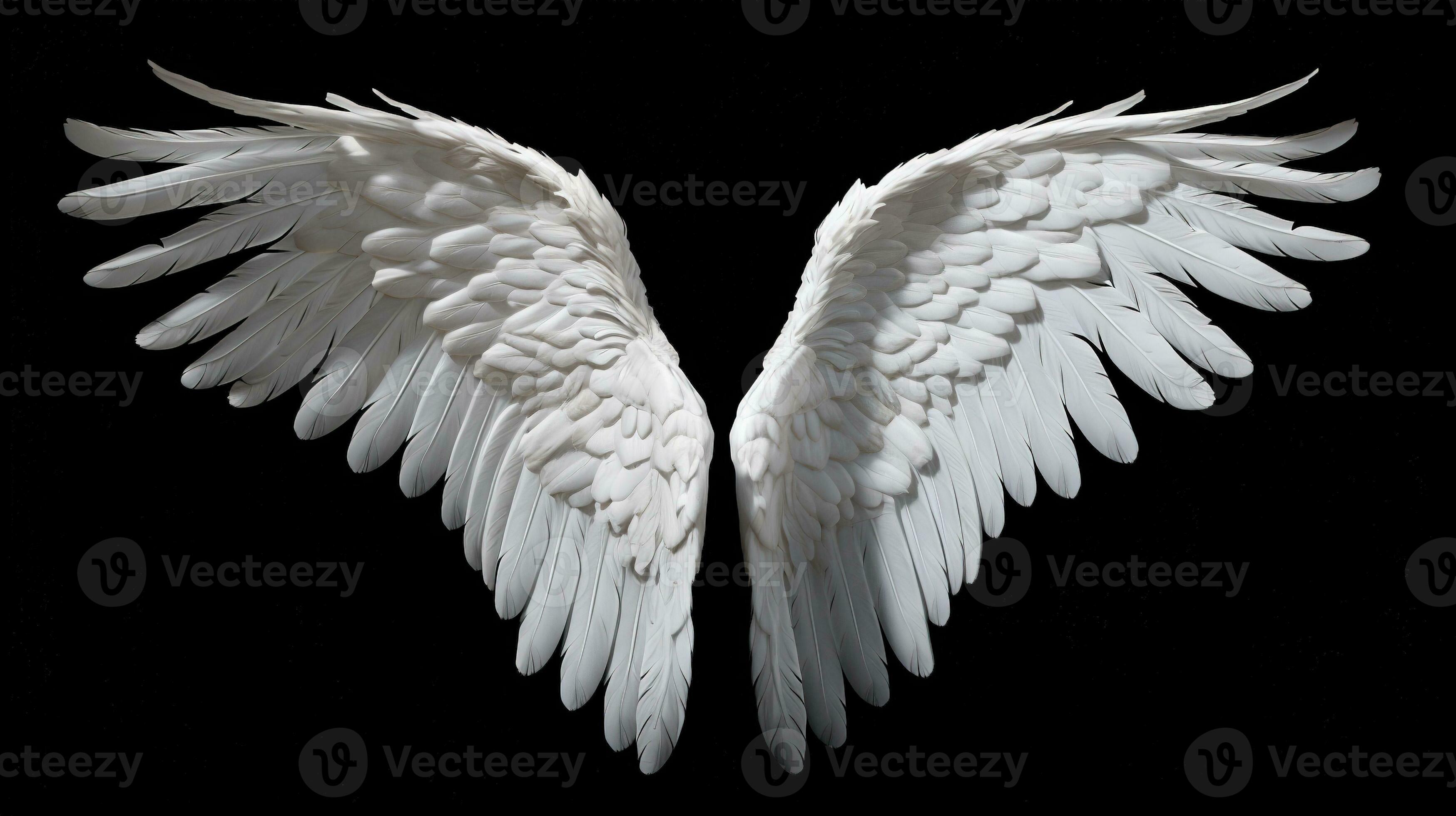 AI generated Angel Wings on Black Background. Guardian, Divine, Ethereal 36031075 Stock Photo at ...