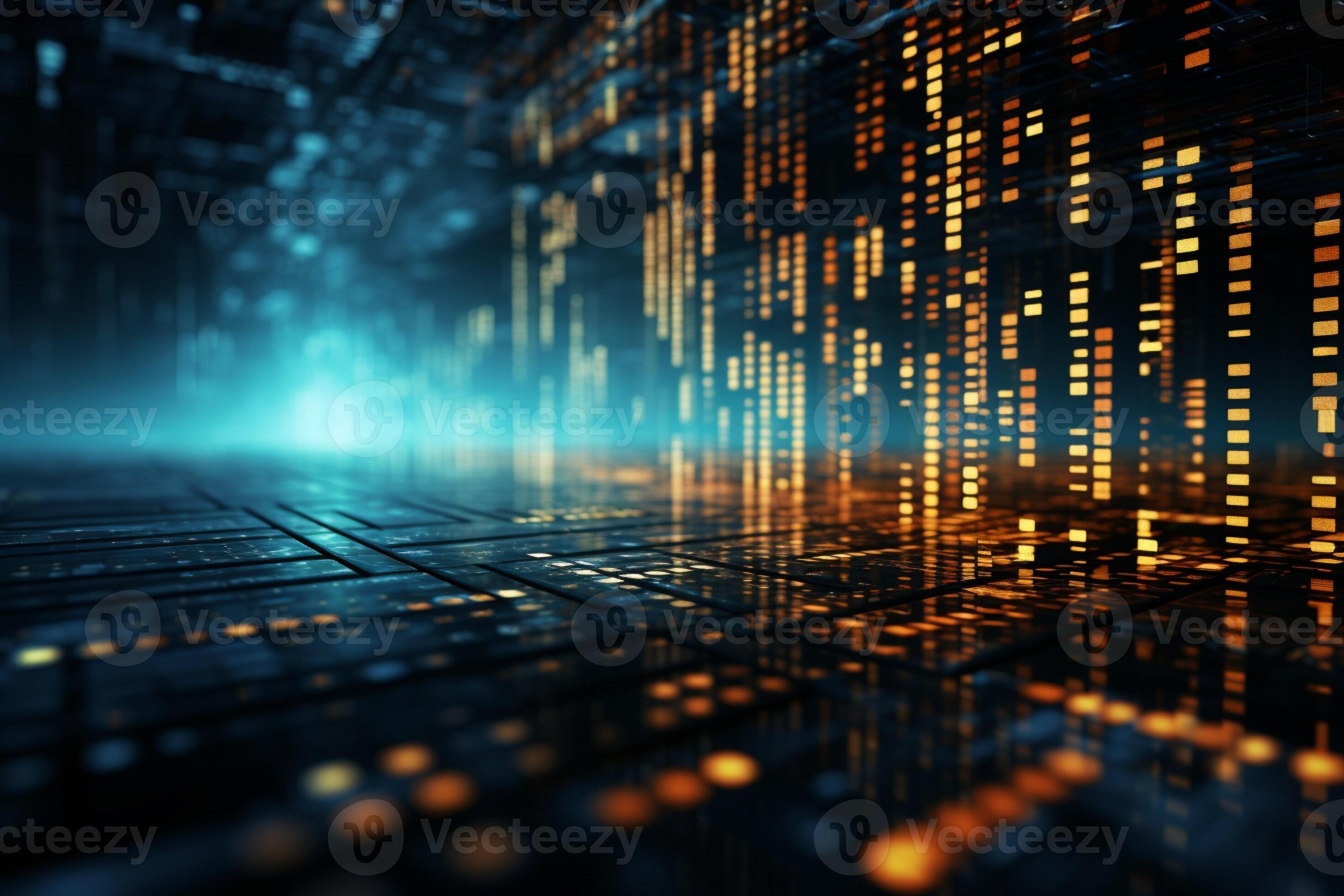 Ai Generated Abstract Digital Backdrop Ai Algorithms And Binary Code Converge Dynamically