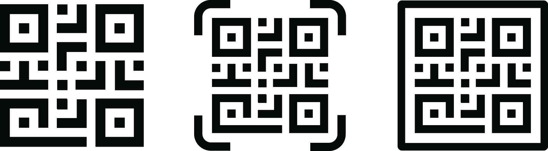 Scan QR code icon in flat. Digital scanning code. isolated on QR code ...
