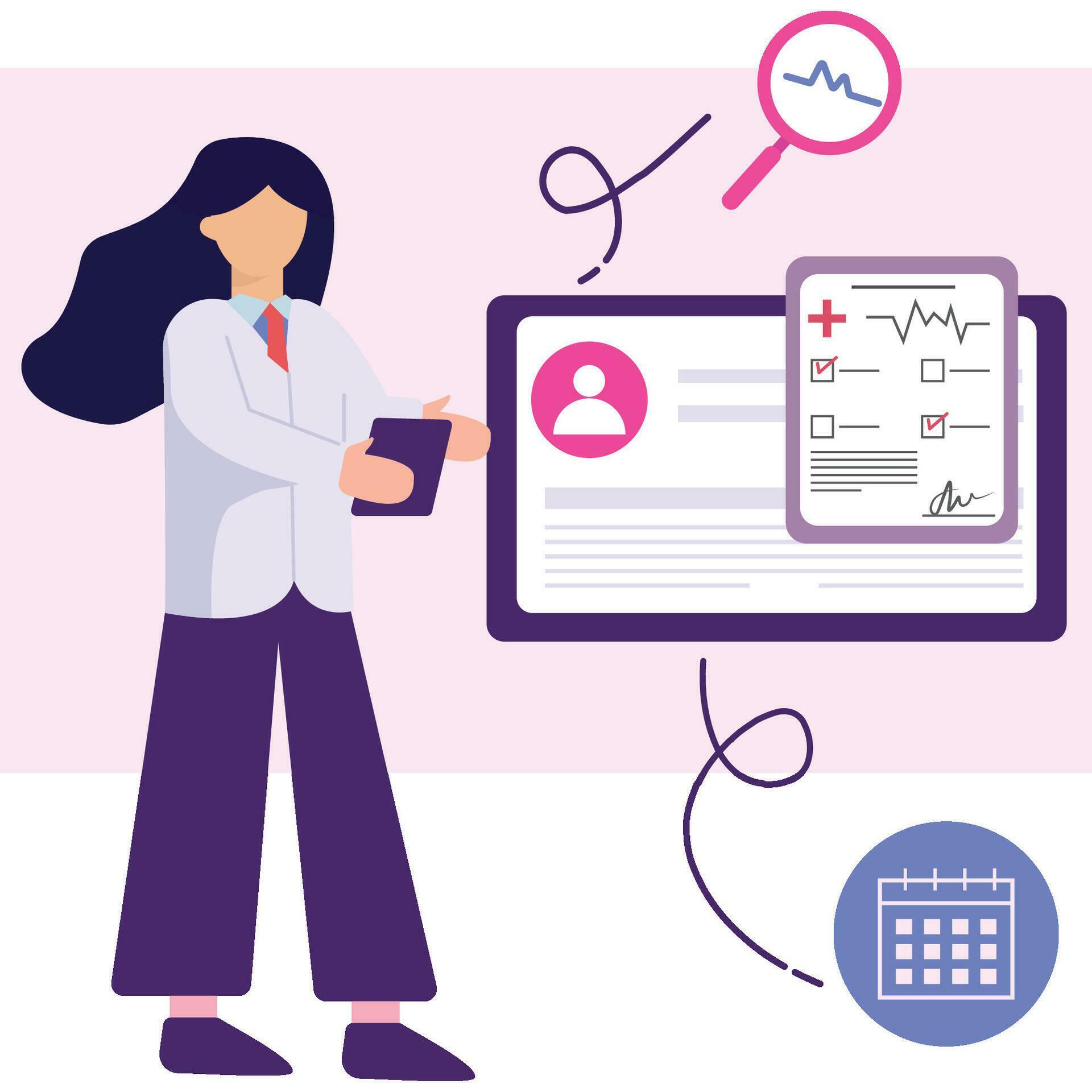 Electronic Health Record Illustration Which Can Easily Modify Or Edit ... Electronic Health Record Illustration Which Can Easily Modify Or Edit ...