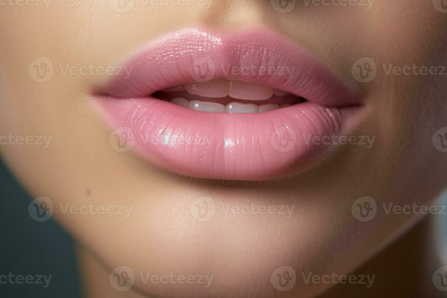 AI generated a close up of a woman's pink lips with Generative AI 36033440 Stock Photo at Vecteezy