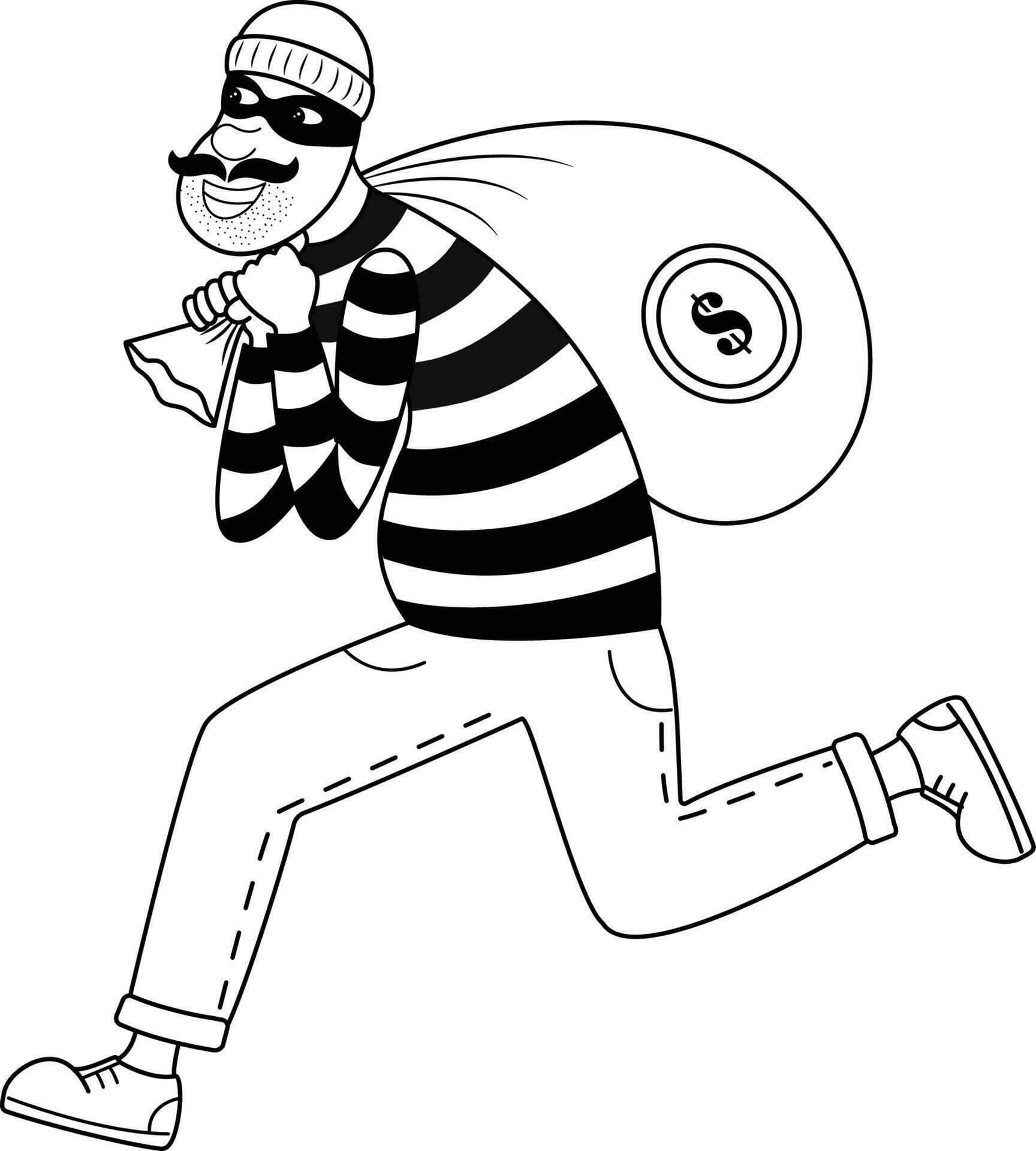 Cartoon man-thief running away with a bag of money, vector illustration ... Cartoon man-thief running away with a bag of money, vector illustration ...