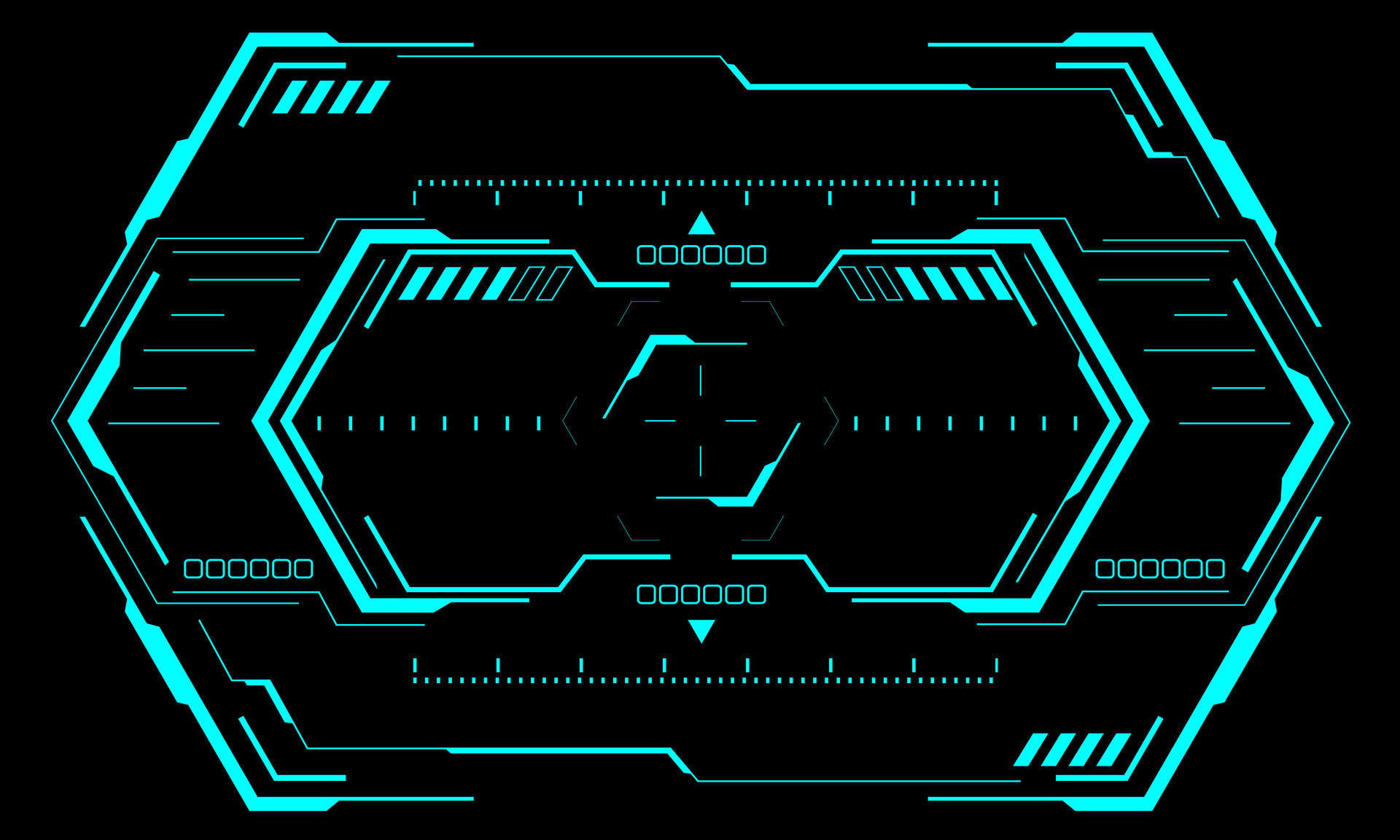 Hud Sci Fi Hexagon Interface Screen View Blue Hexagon Geometric Design